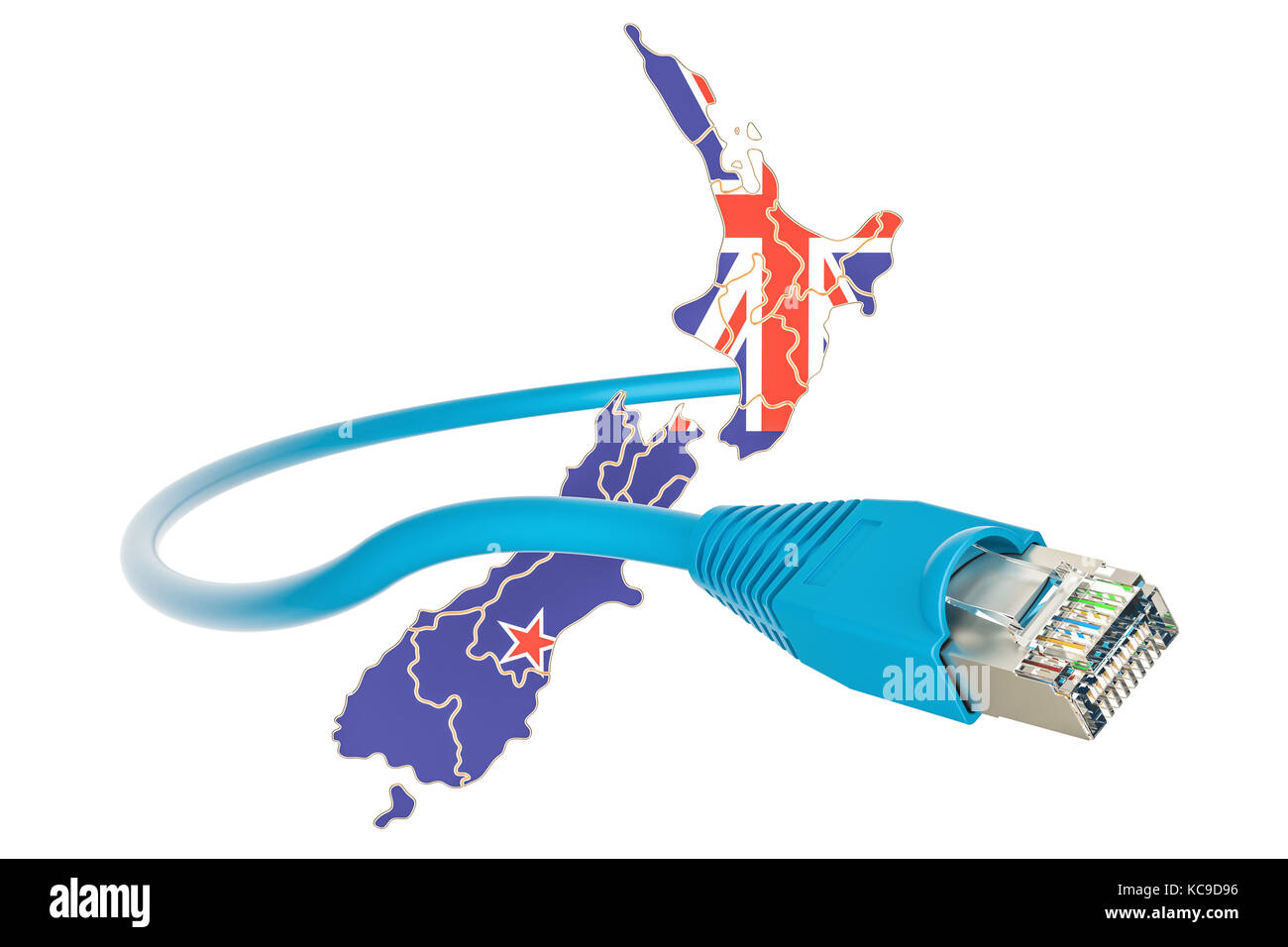 Internet connection in New Zealand concept. 3D rendering isolated on ...
