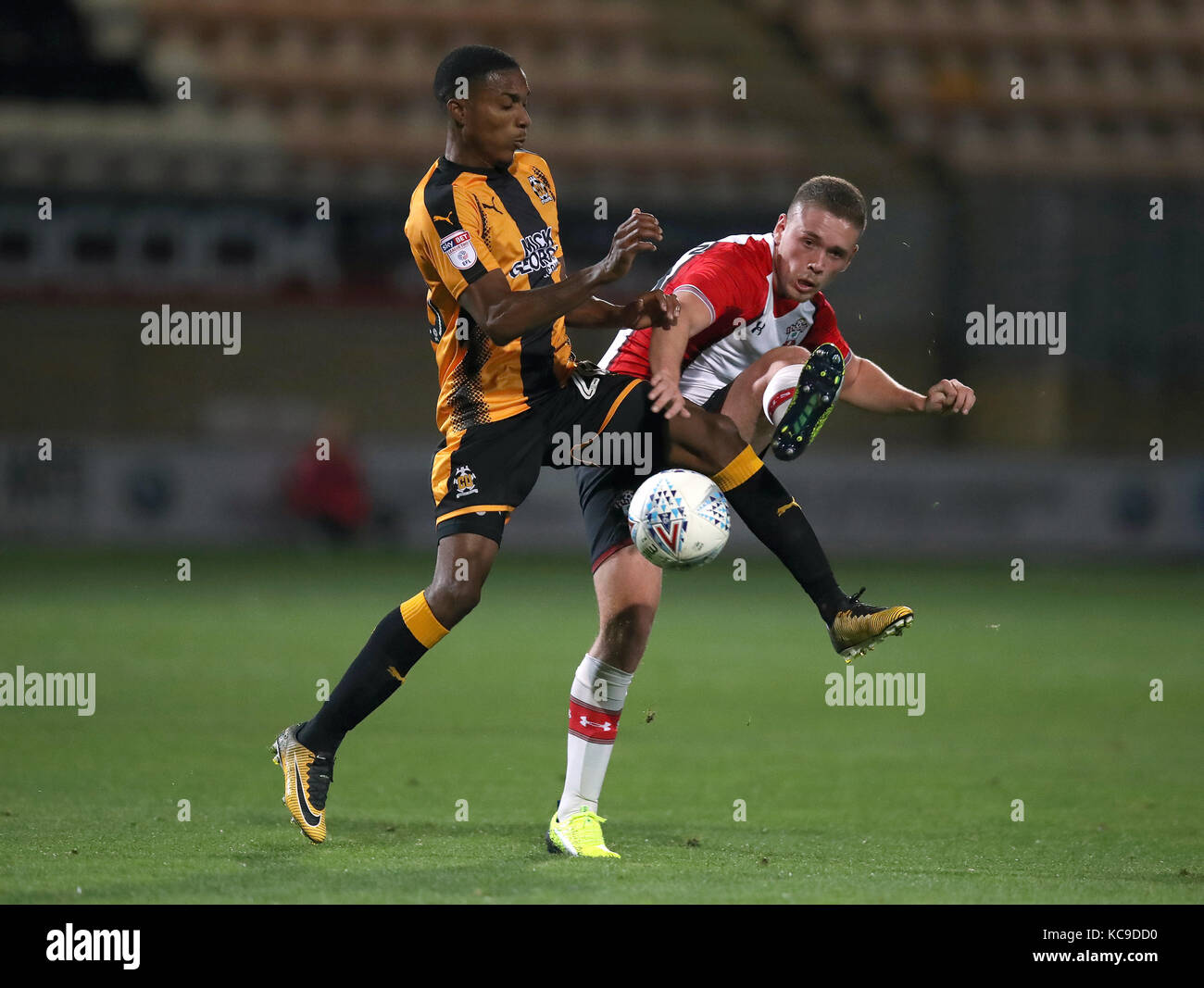 Cambridge United's Jevani Brown (left) and Southampton's Ben Rowthorn ...