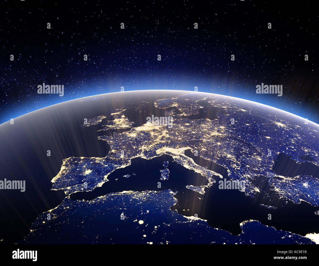 World globe - planet Earth. 3d rendering Stock Photo - Alamy