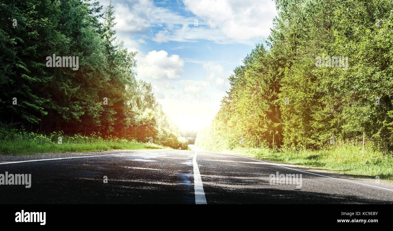 Beautiful highway road Stock Photo - Alamy