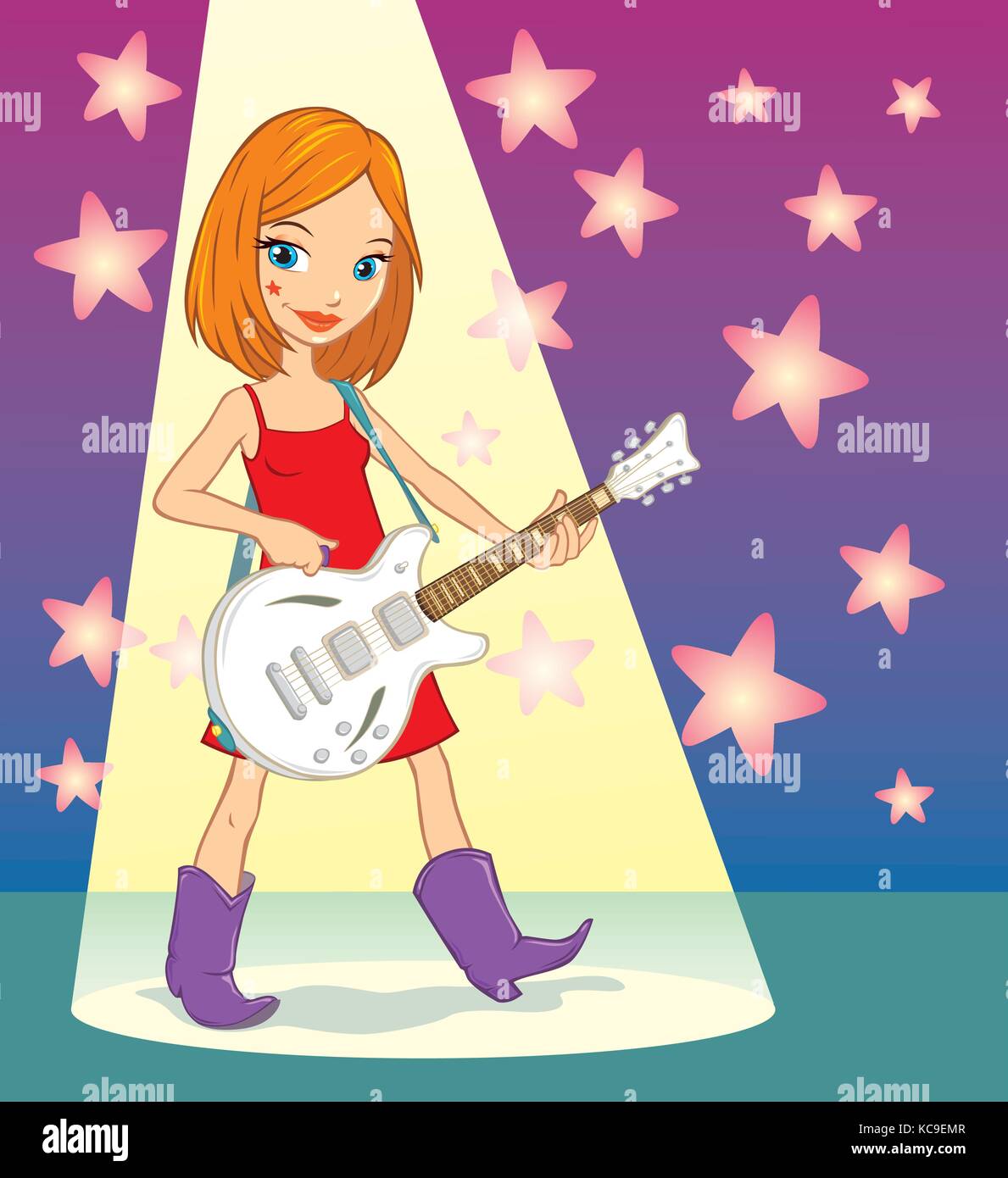 Rock Star Guitar Vector