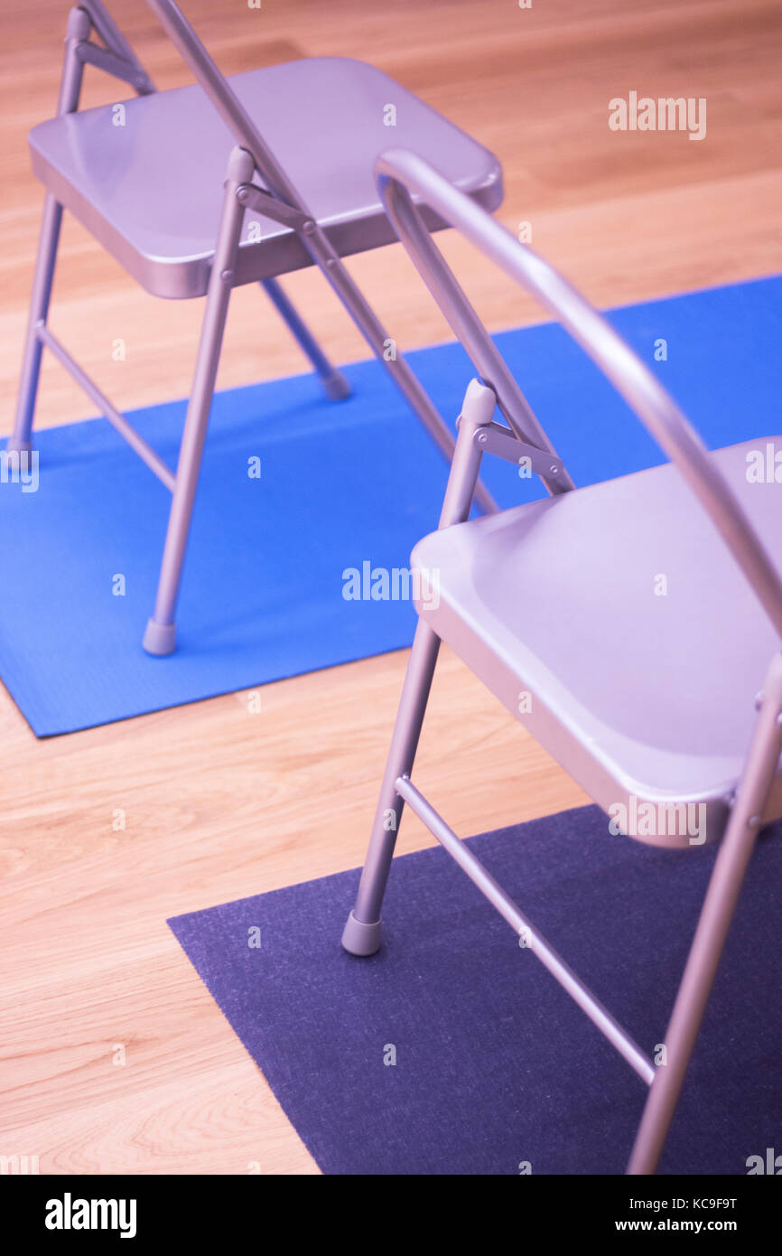 Yoga pilates and body & mind studio gym fitness room and chauir prop ...