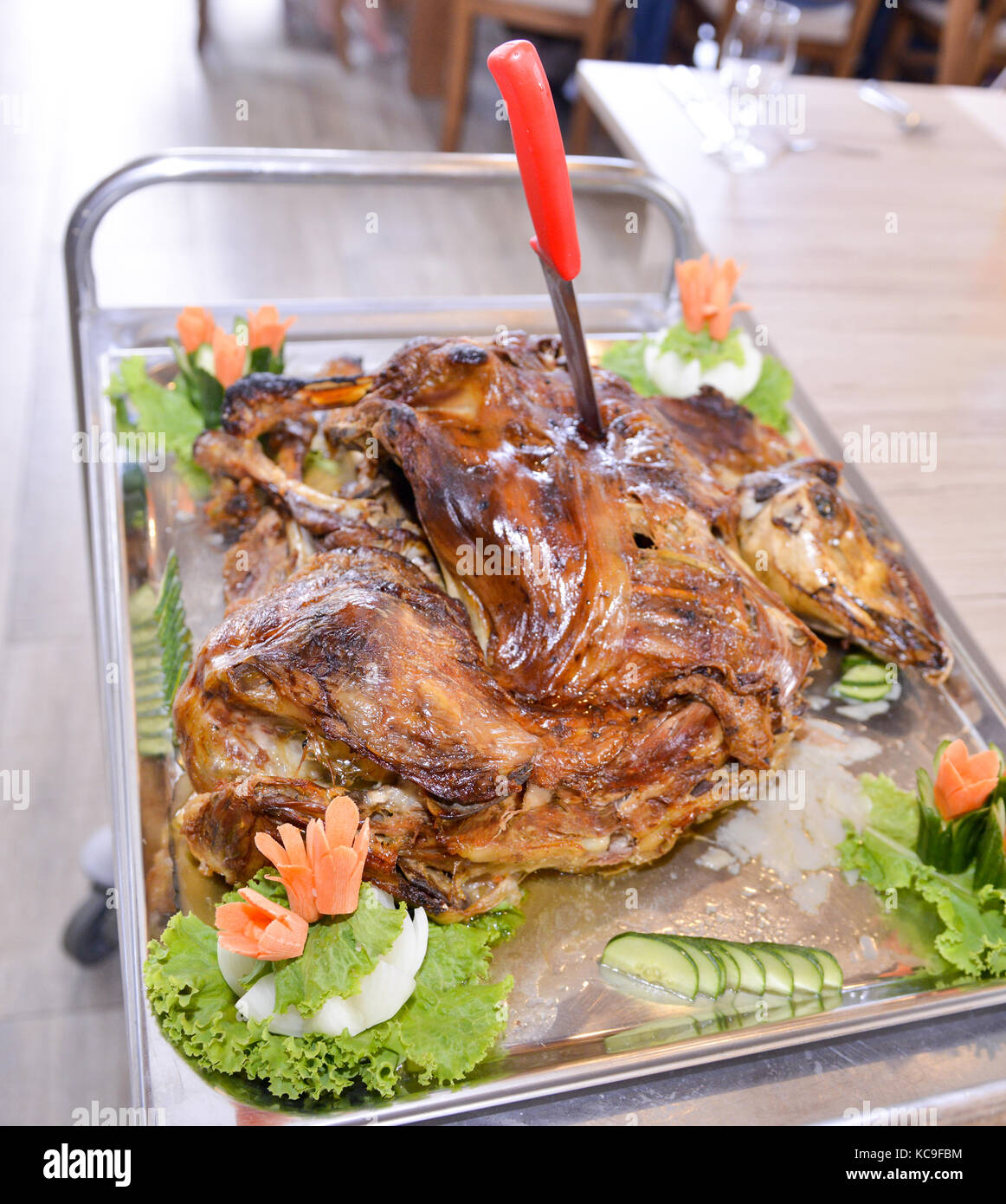 Whole Roasted Lamb Chops on a table ready to serve,image Stock Photo ...