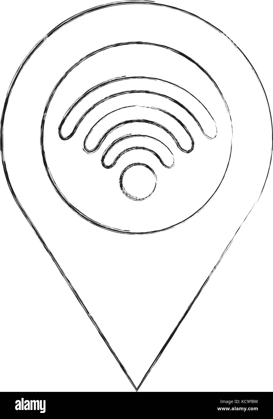 pointer map with wifi internet signal connection Stock Vector Image ...