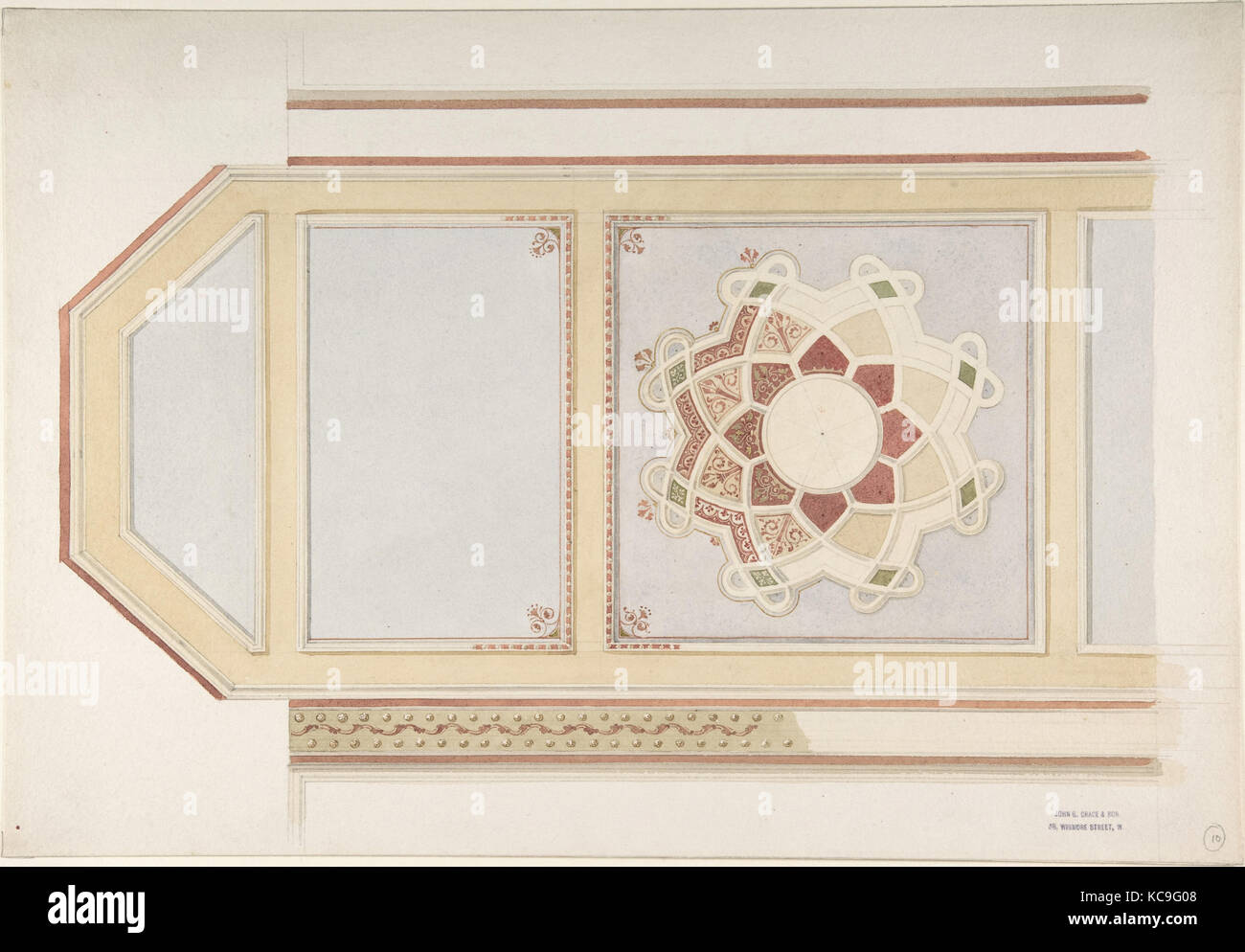 Design for Ceiling in Four Parts, One Decorated with a Compass Motif ...