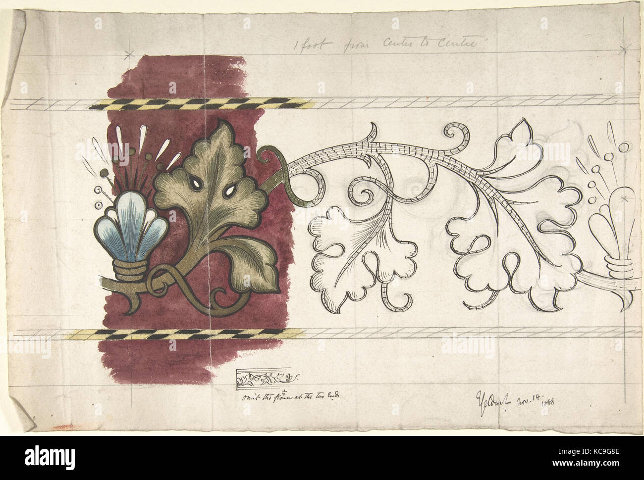 Design for Ecclesiastical Embroidery, Ernest Geldart, 1888 Stock Photo ...