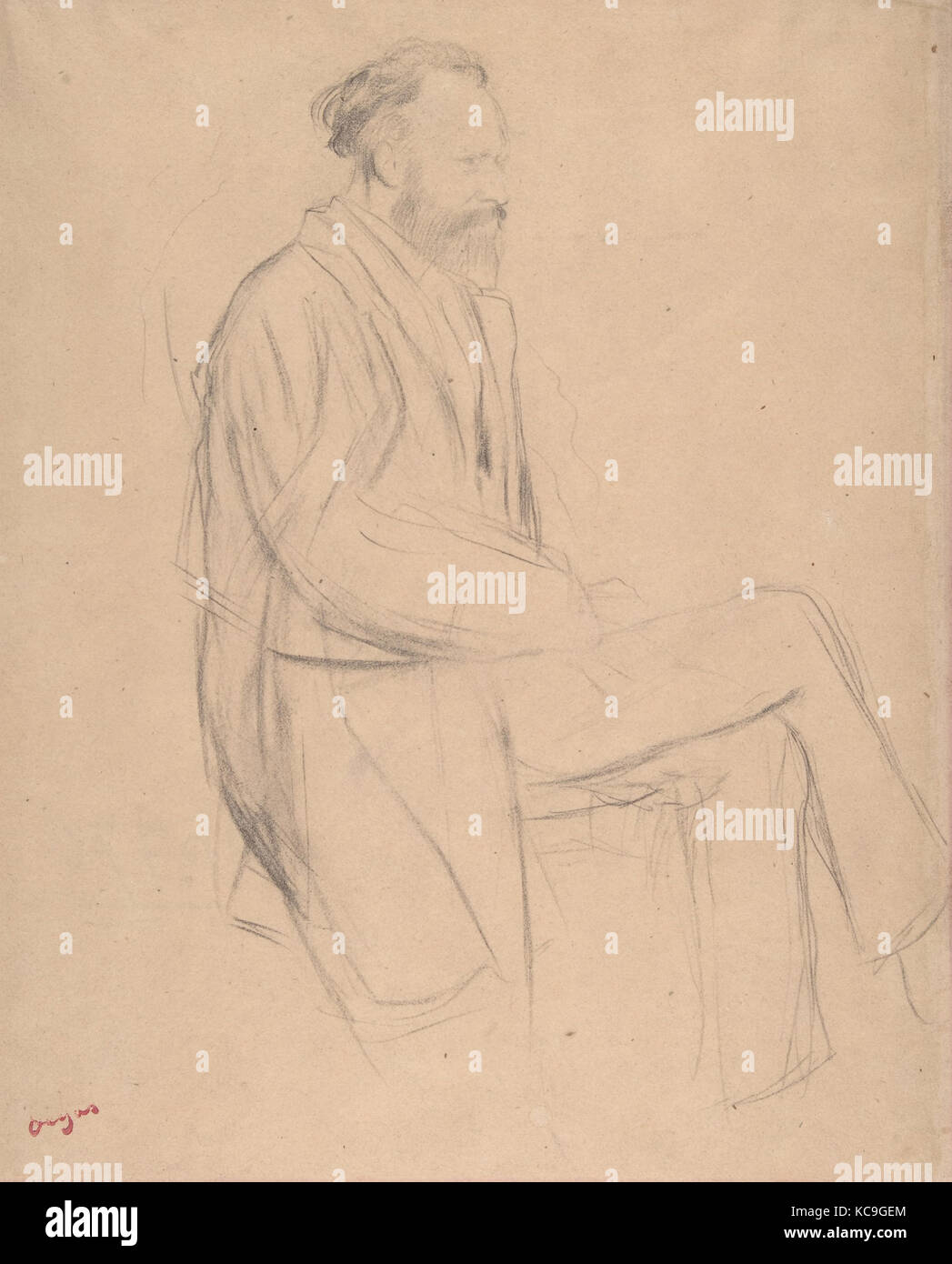 Édouard Manet Seated, Right Profile, Edgar Degas, ca. 1865 Stock Photo ...