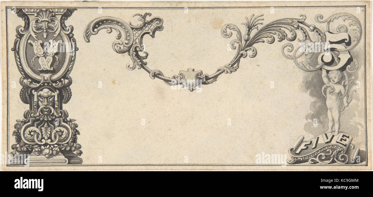 Design for Banknote, Robert William Hume, 1830–1904 Stock Photo - Alamy