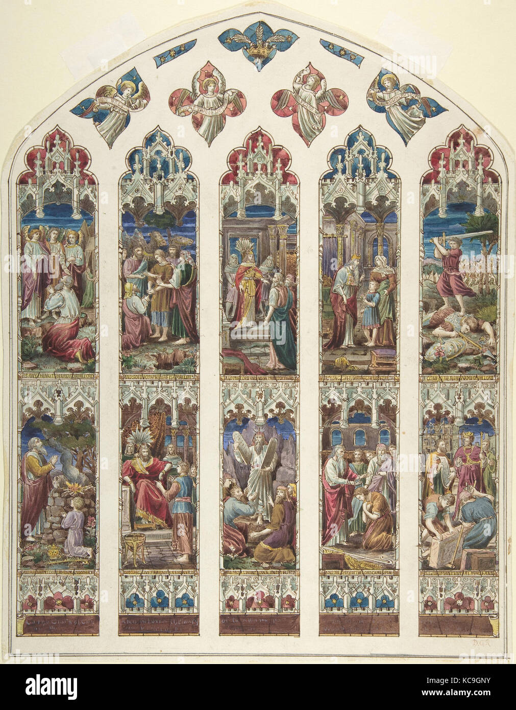Design for Old Testament Window, Attributed to Dante Gabriel Rossetti ...