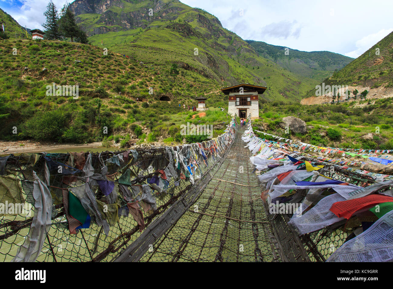 Iron Suspension bridge near Thimphu in Bhutan Stock Photo - Alamy