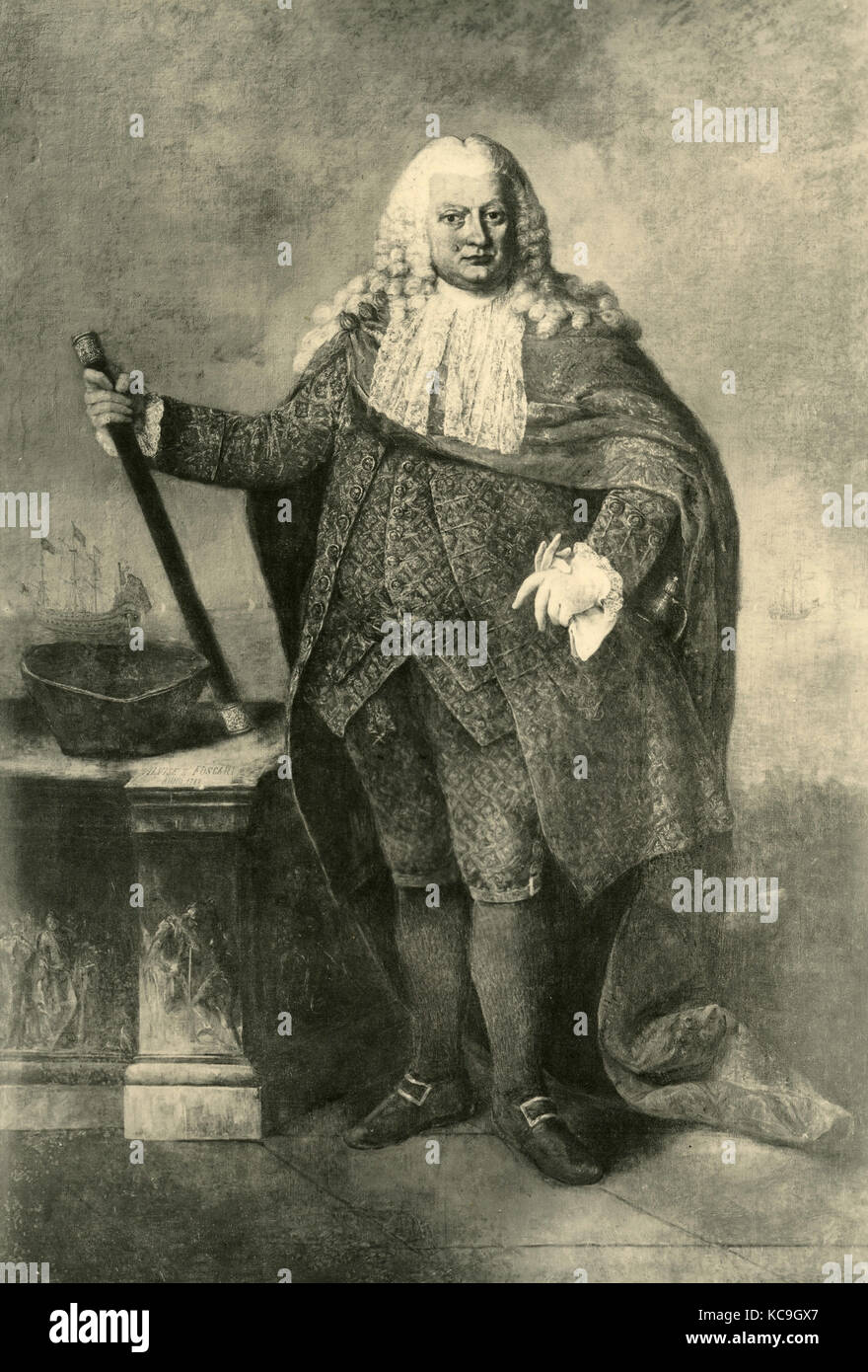 Portrait of Venetian Admiral Alvise Foscari, painting by Alessandro ...