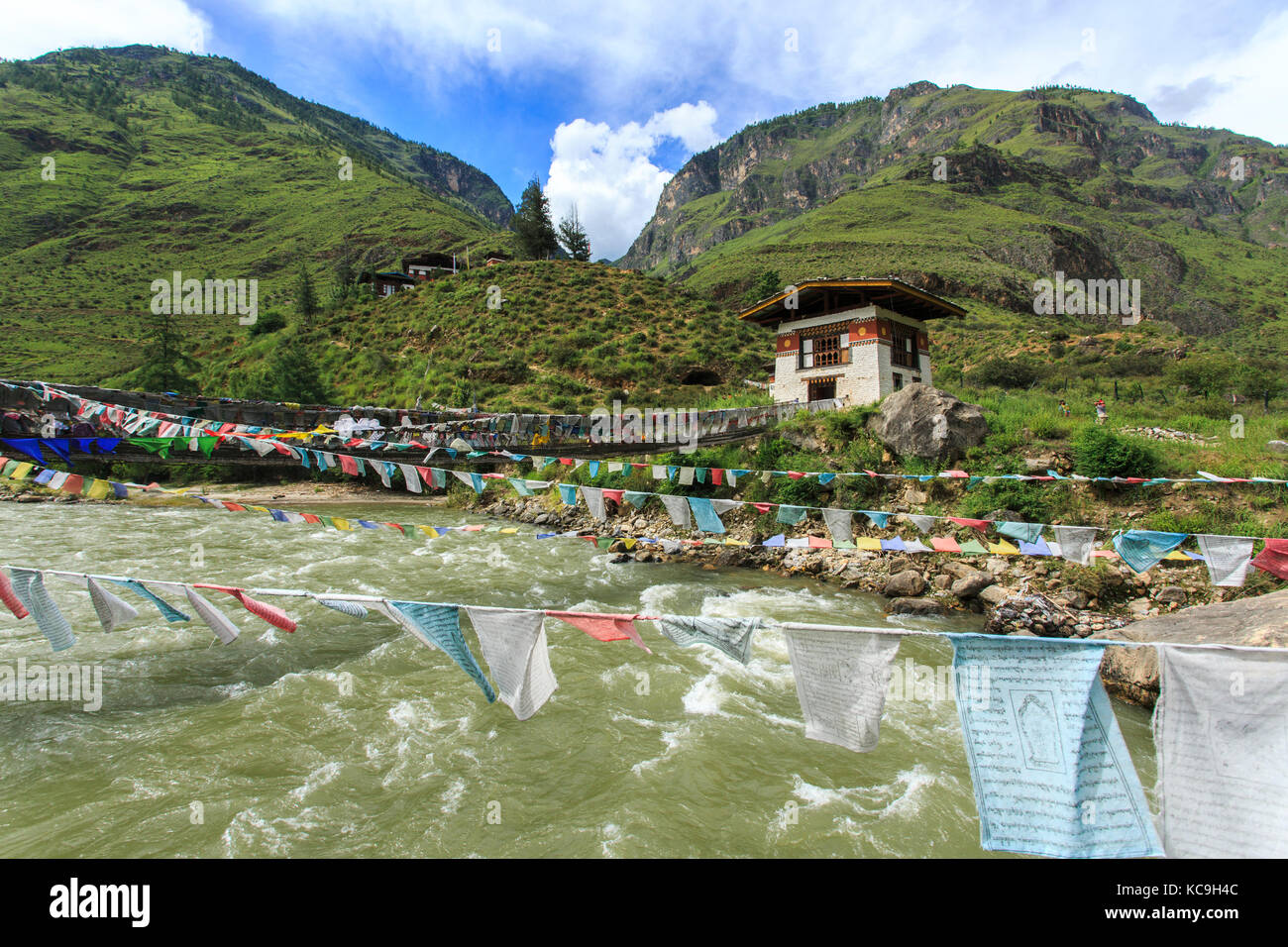 Iron Suspension bridge near Thimphu in Bhutan Stock Photo - Alamy