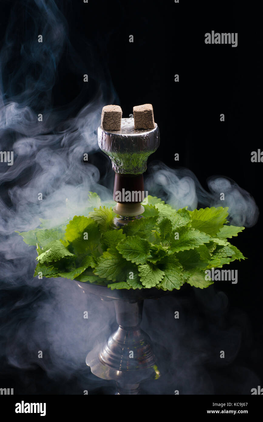 Mint smoking hookah Stock Photo - Alamy