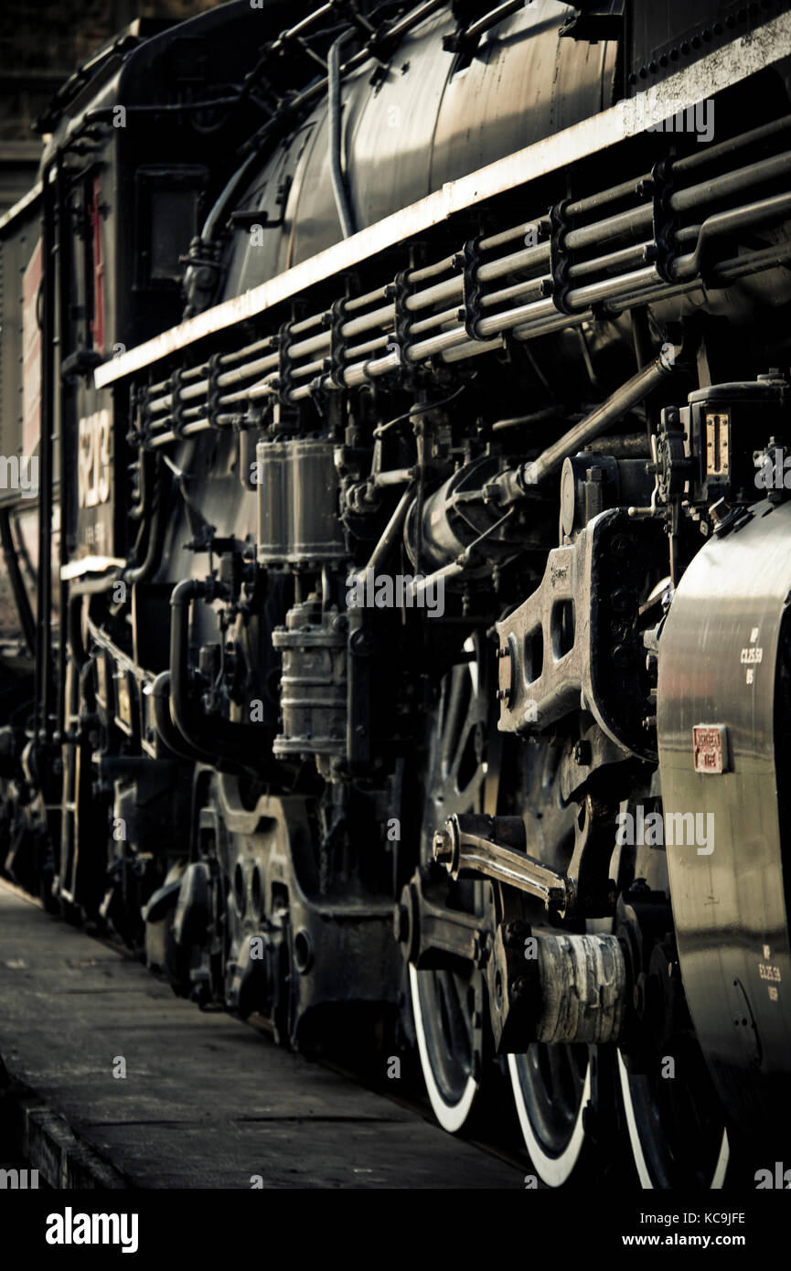 Steam engine train detail Stock Photo - Alamy