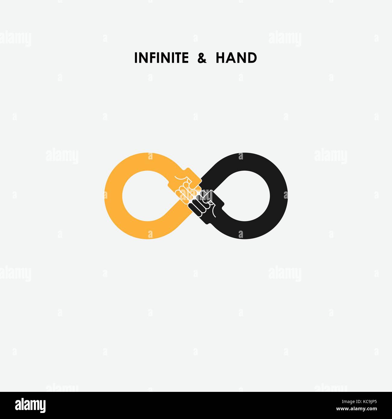 Hand sign and infinite logo elements design.Infinity and Fist sign ...
