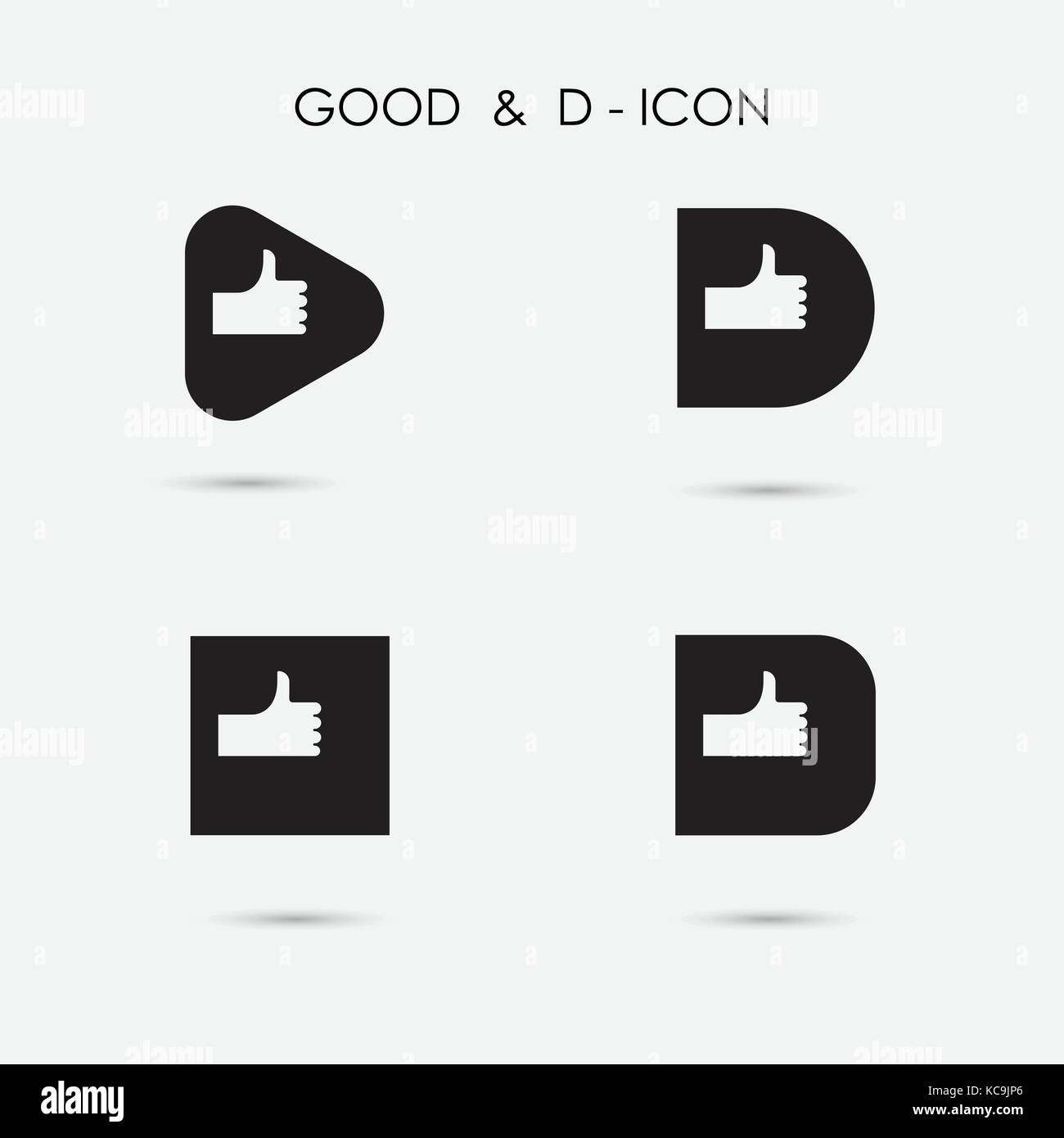 Good logo and D- letter icon abstract logo design.Hand logo and D ...