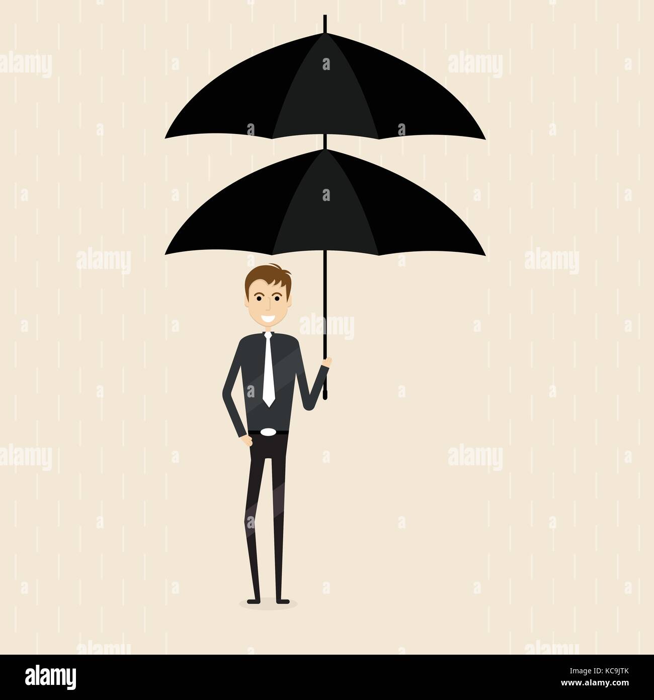 Person save rain umbrella hi-res stock photography and images - Alamy