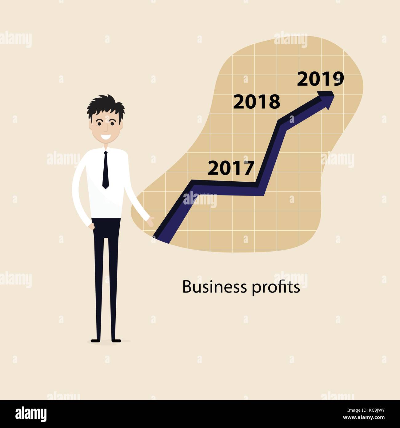 Businessman and stock market arrow presentation.Business profits ...