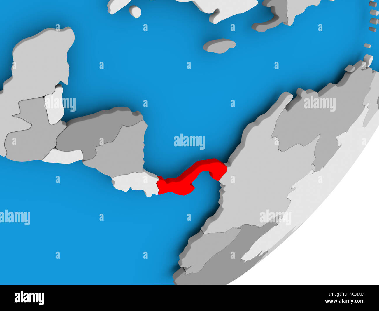 3D render of Panama on political globe. 3D illustration Stock Photo - Alamy