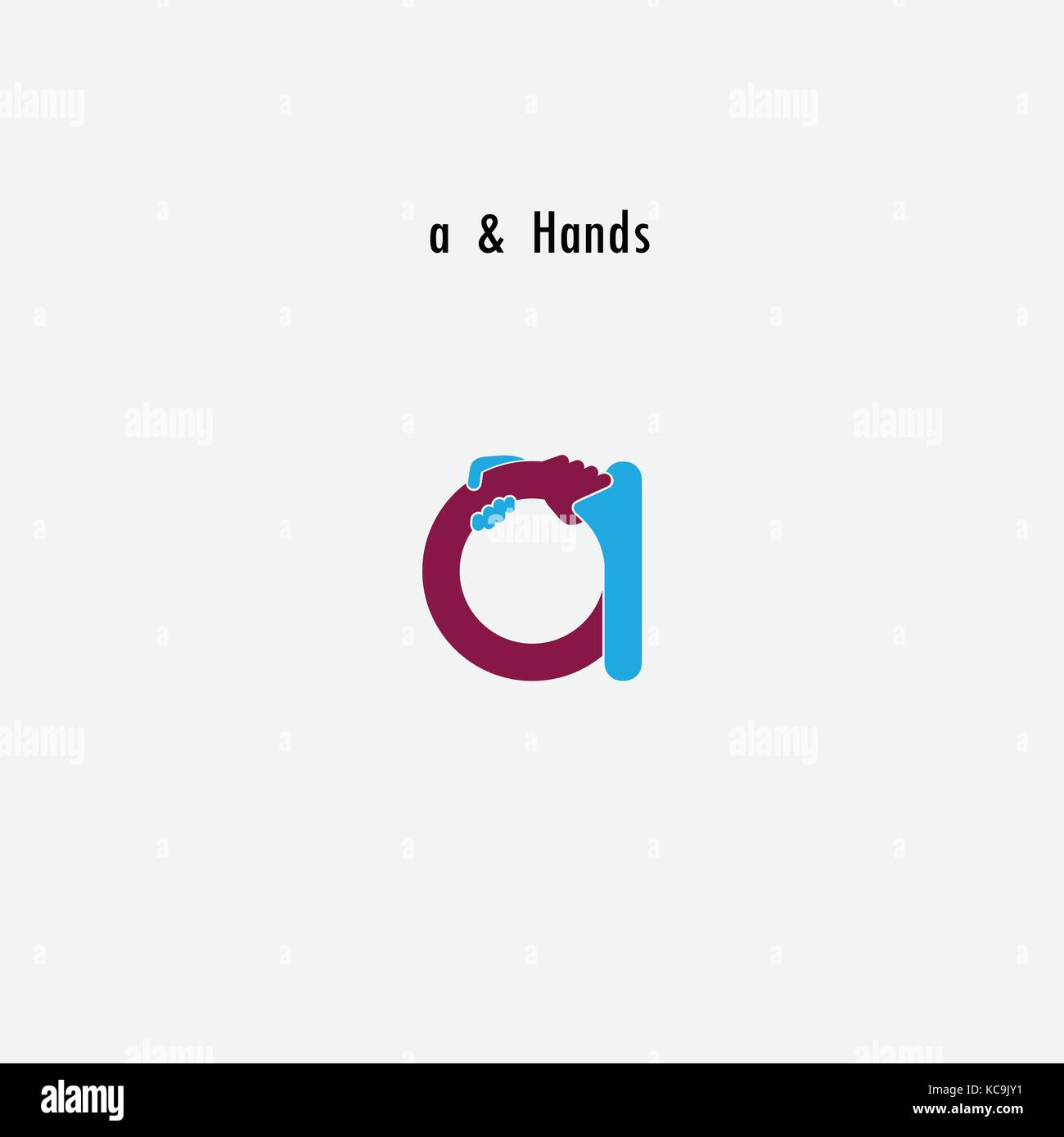 a- Letter abstract icon and hands logo design vector template.Business ...