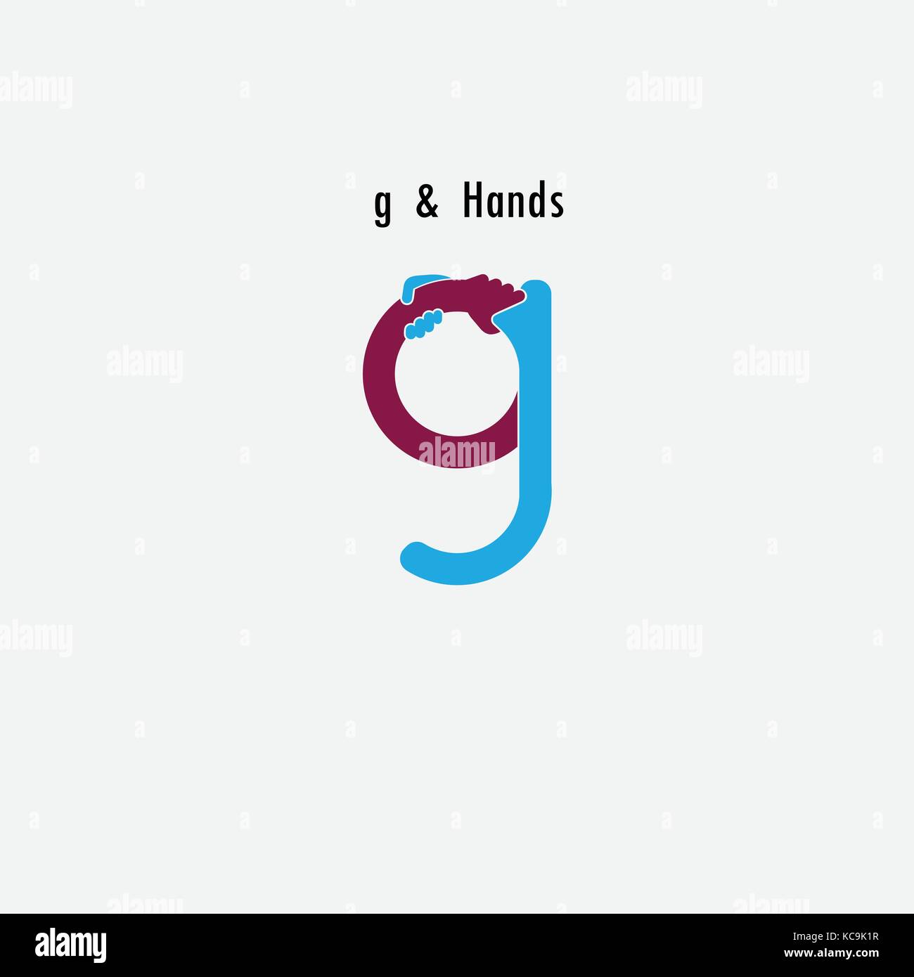 g- Letter abstract icon and hands logo design vector template.Business ...