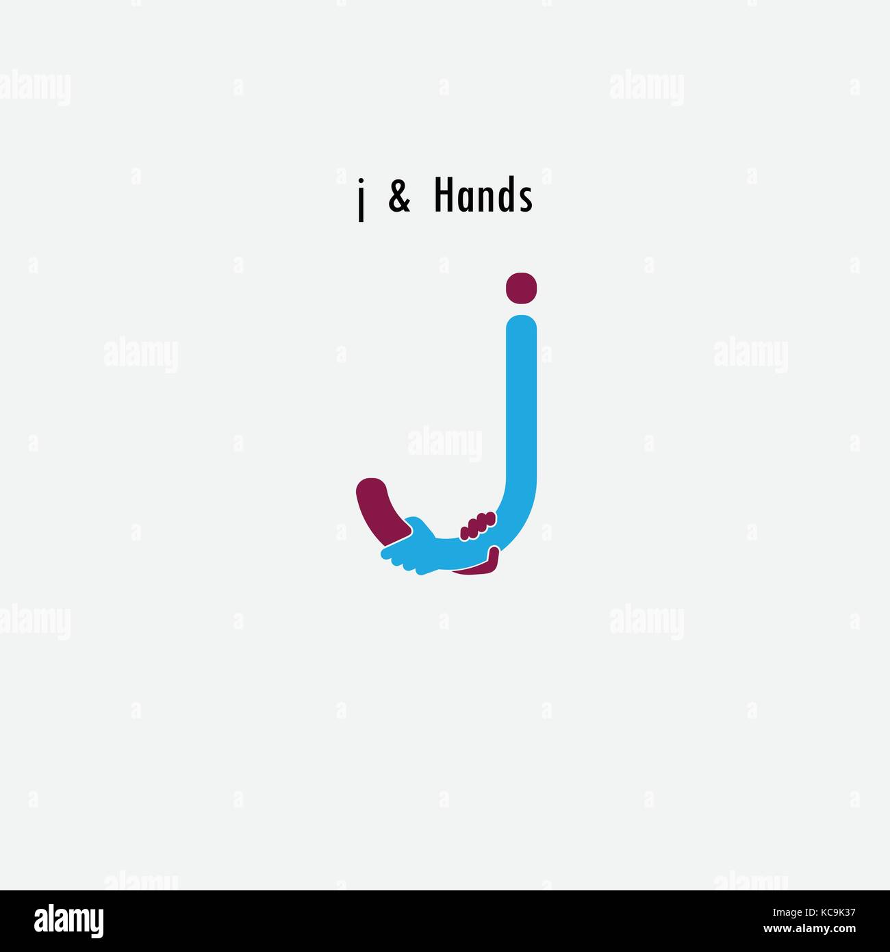 j- Letter abstract icon and hands logo design vector template.Business ...