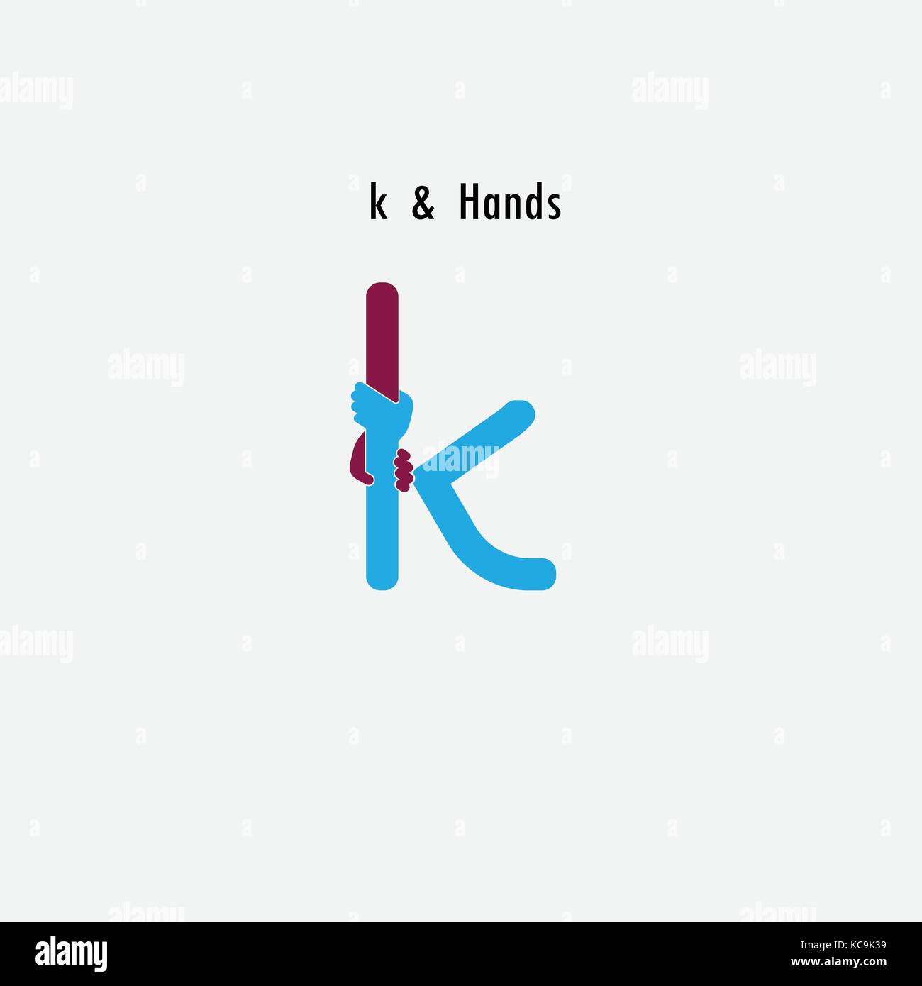 k- Letter abstract icon and hands logo design vector template.Business ...