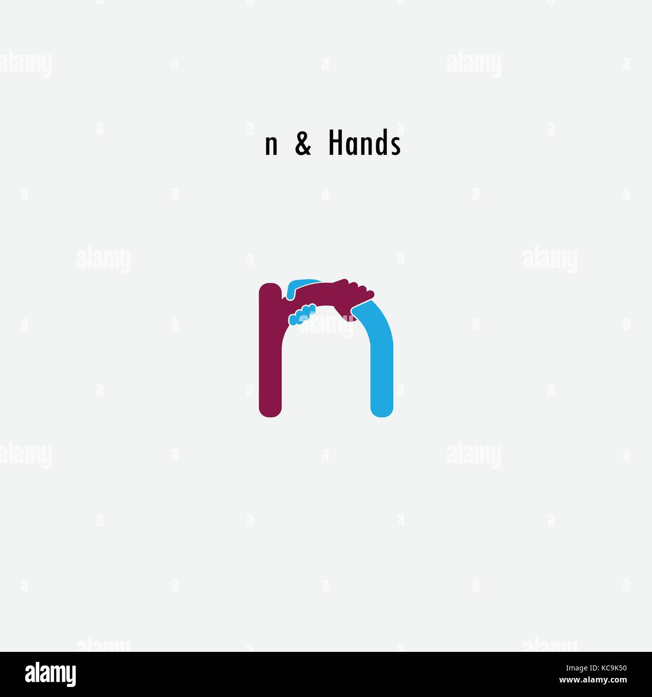 n- Letter abstract icon and hands logo design vector template.Business ...