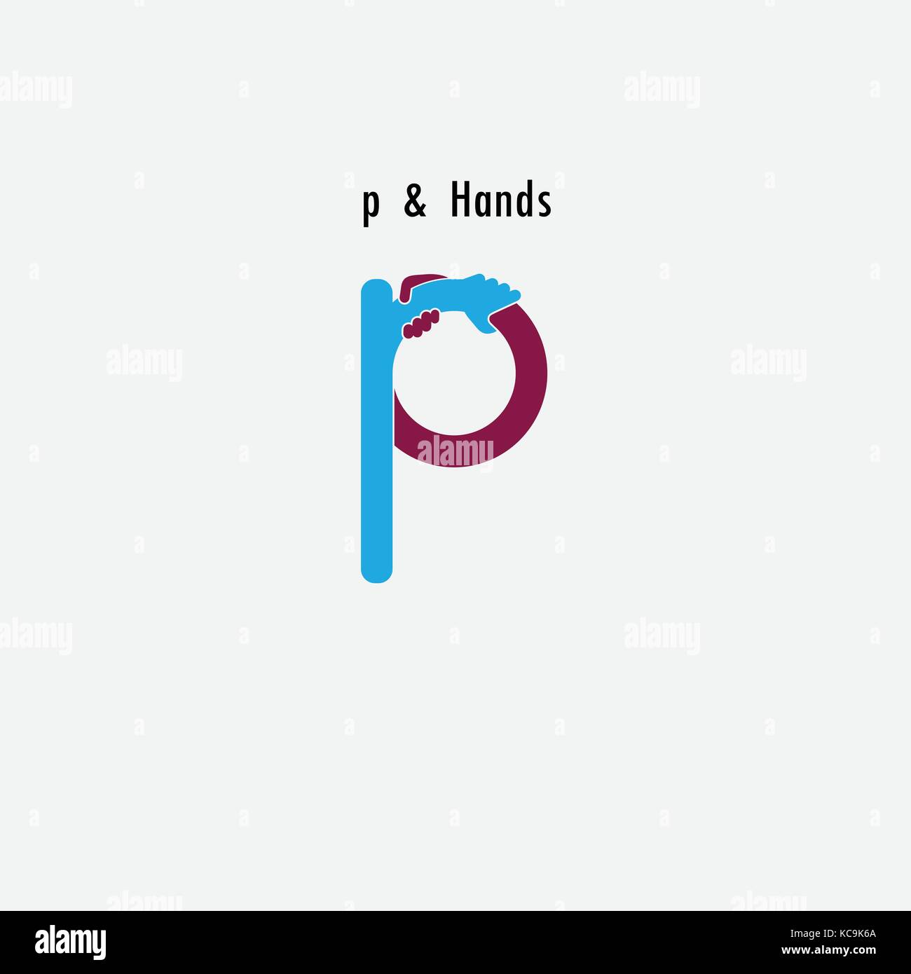 p- Letter abstract icon & hands logo design vector template.Business ...