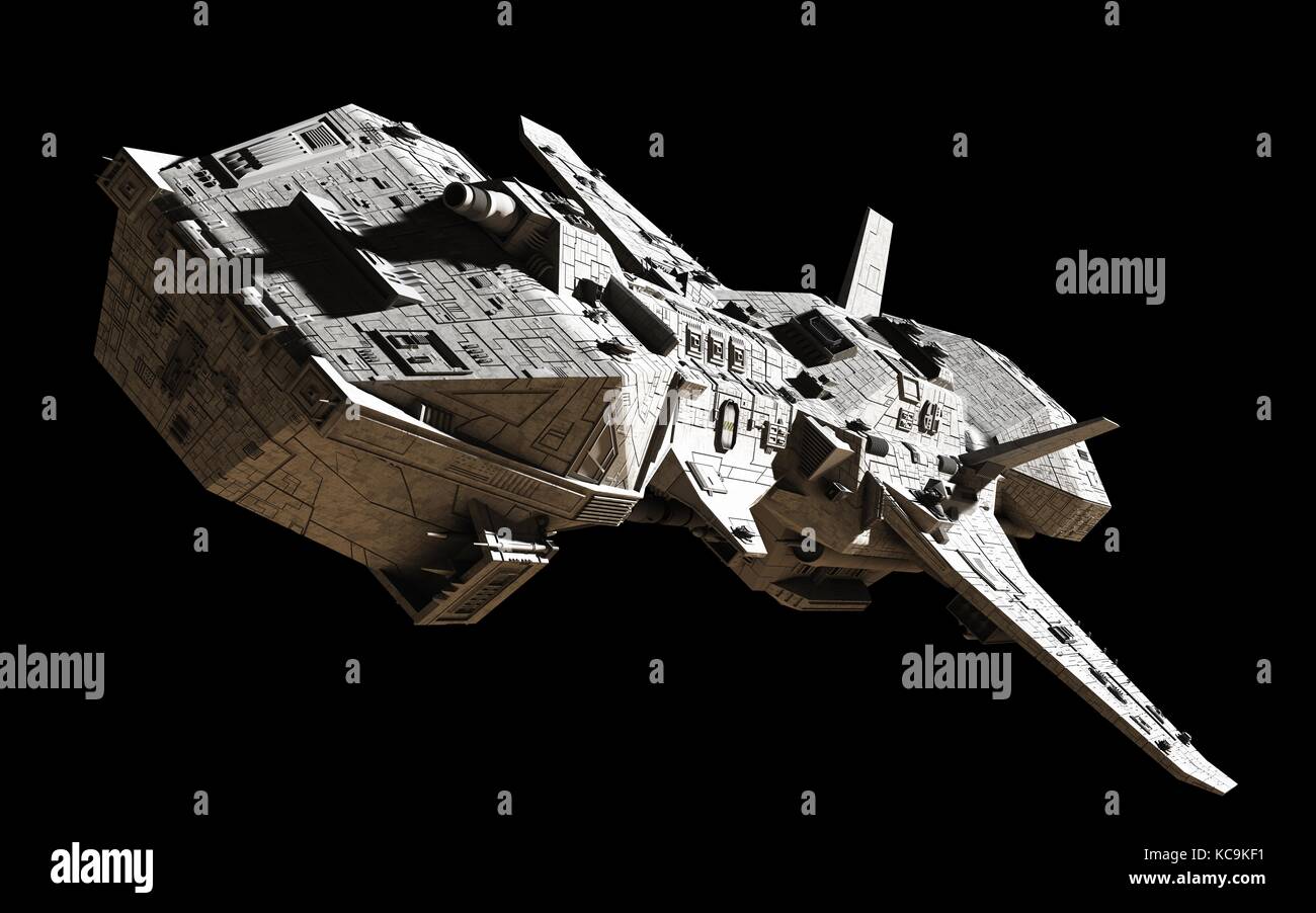 Science Fiction Interplanetary Spaceship - Side Angled View Stock Photo ...