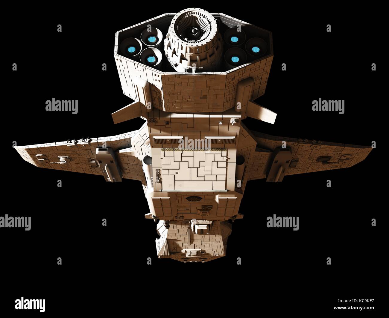 Science Fiction Interplanetary Spaceship - Underneath Rear View Stock ...