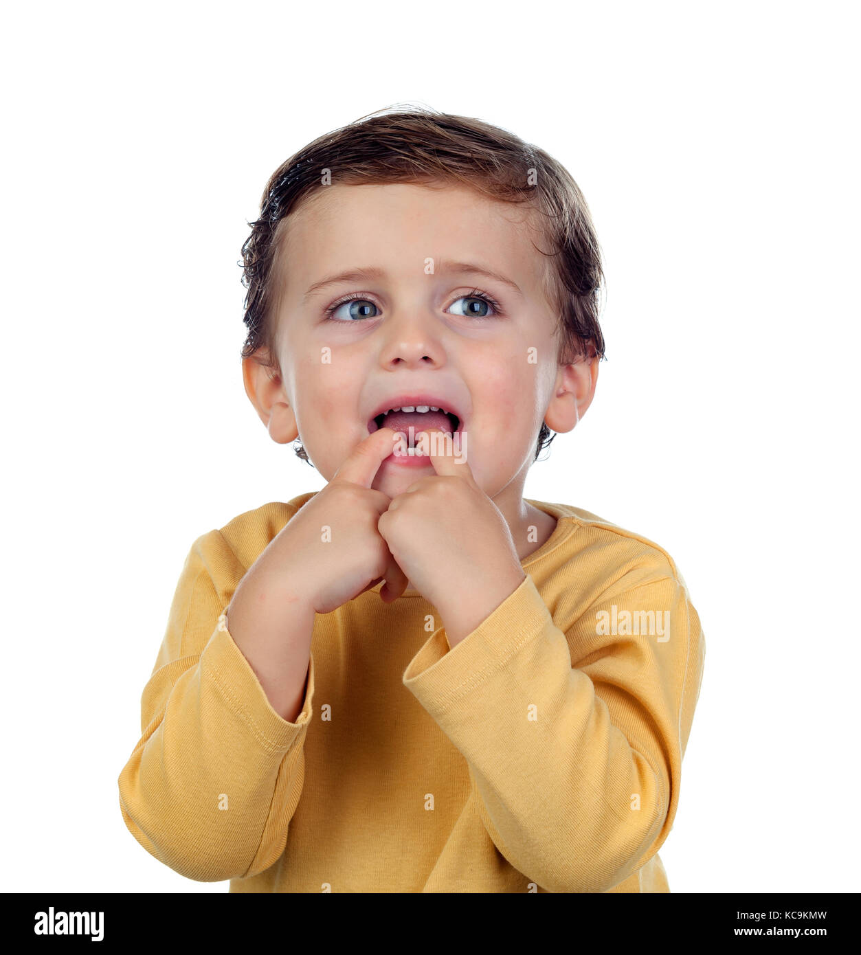Adorable small child two years old isolated on a white background Stock ...