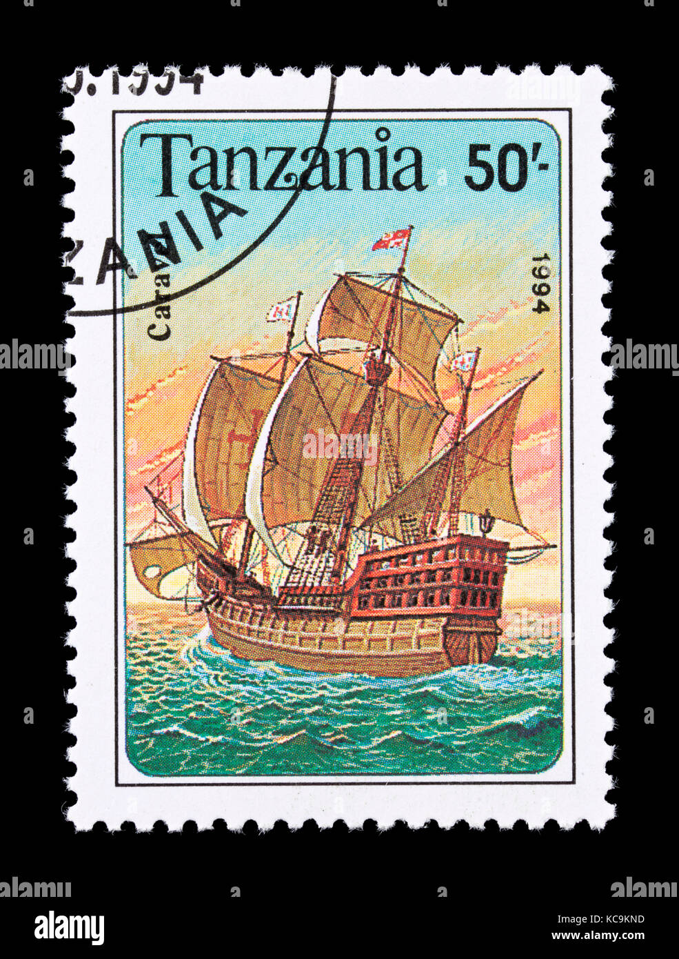 Postage stamp from Tanzania depicting a Jahazi boat Stock Photo - Alamy