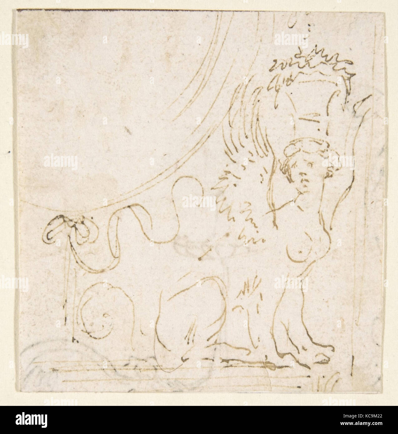 Ornamental Design with a Sphinx Bearing a Vessel on Her Head., Stefano ...