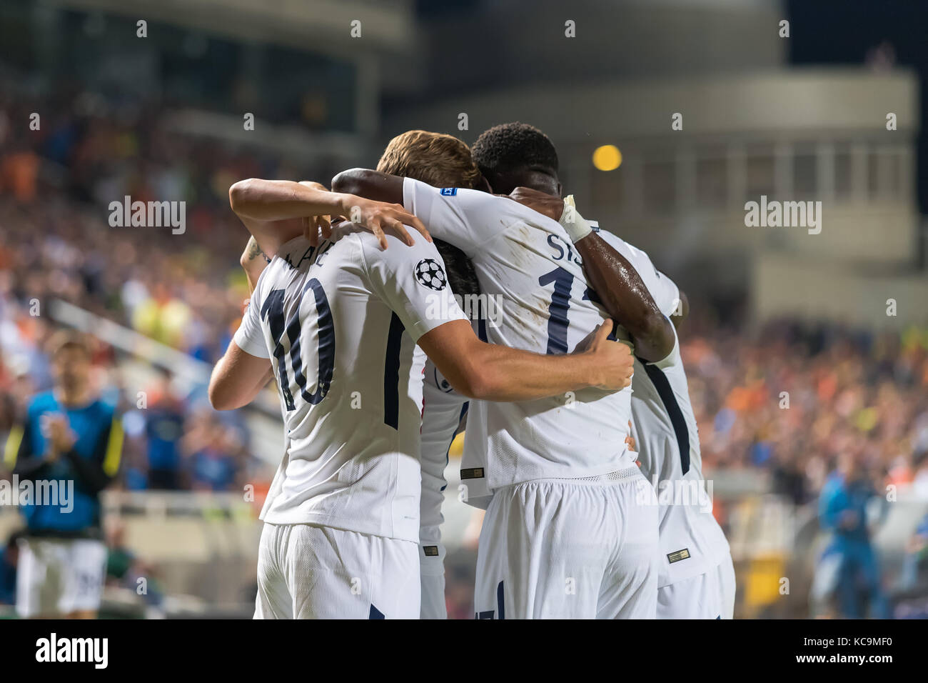 Nicosia, Cyprus - Semptember 26, 2017: The players of Tottenham ...