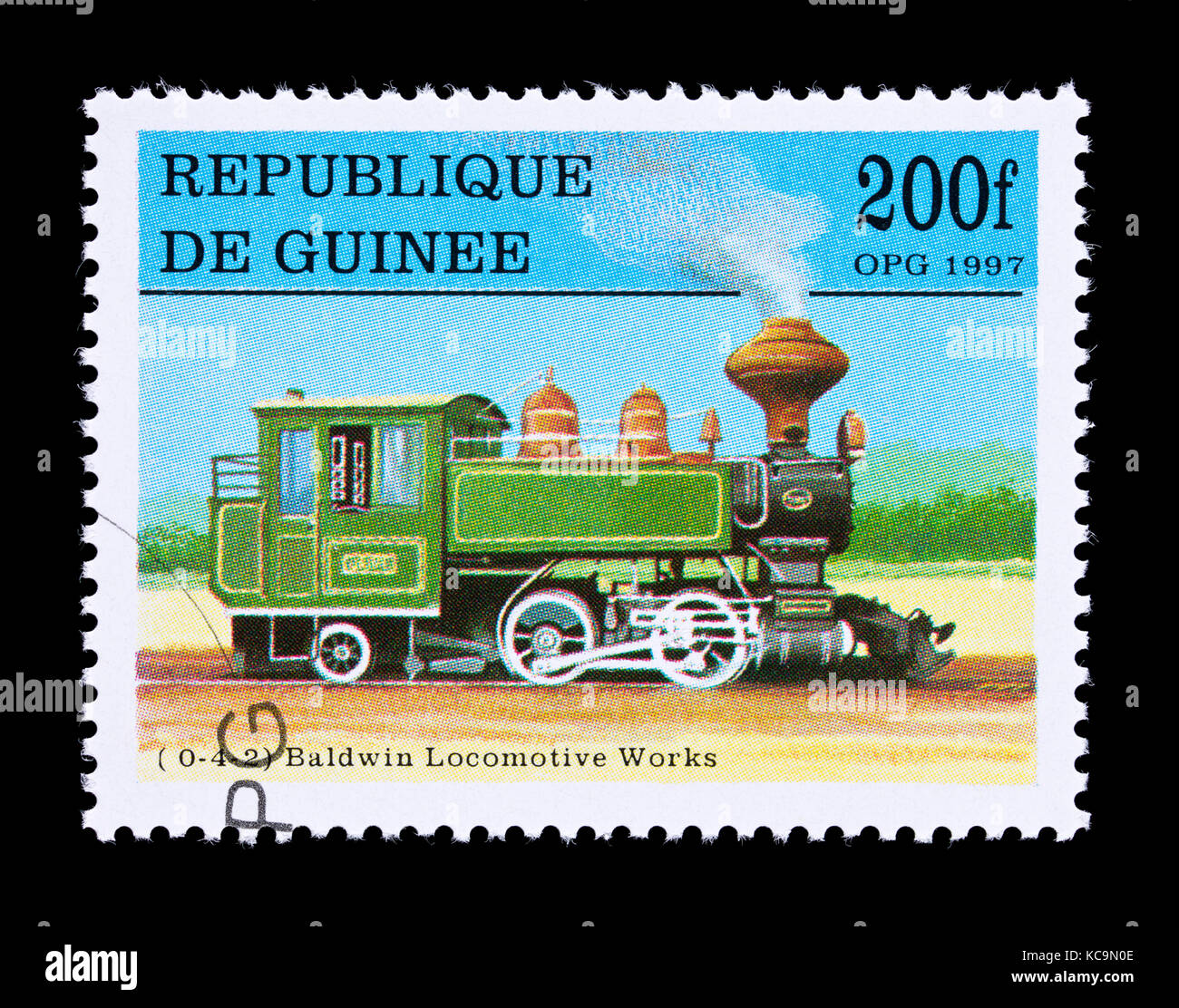 Postage stamp from Cambodia depicting a steam locomotive Stock Photo ...
