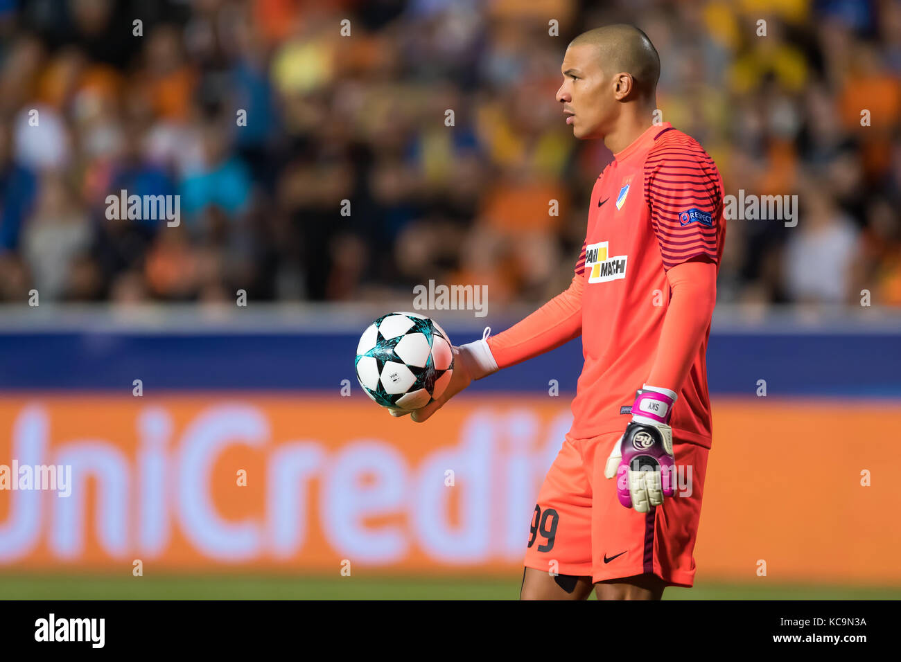 Nicosia, Cyprus - Semptember 26, 2017: Player of APOEL Boy Waterman in ...