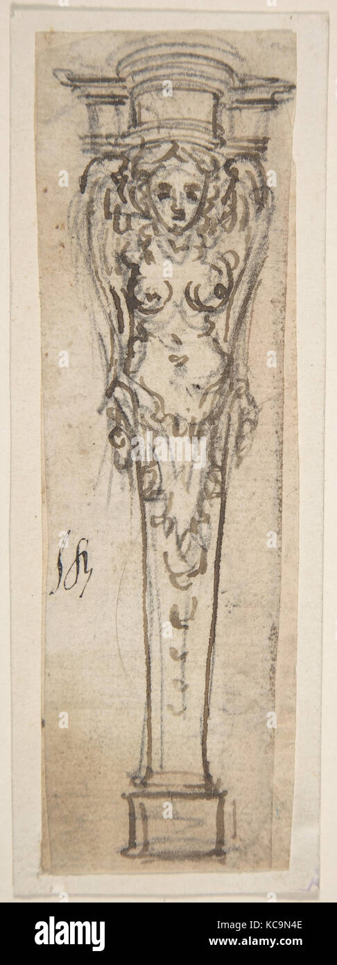 Design for a Term Shaped like a Winged Female Figure, Giovanni Battista ...