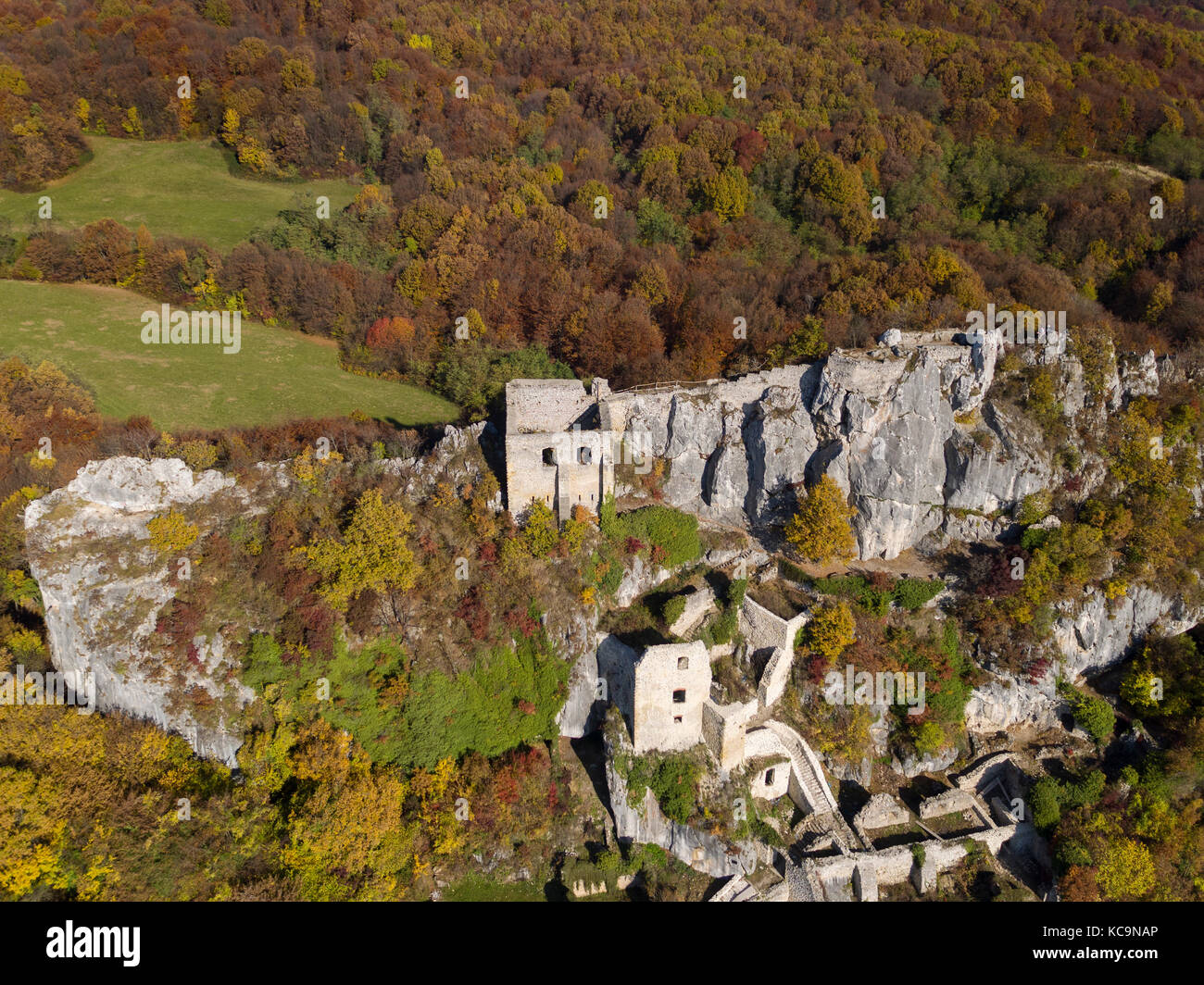 Remains of the old fort on Kalnik mountain, Croatia Stock Photo - Alamy