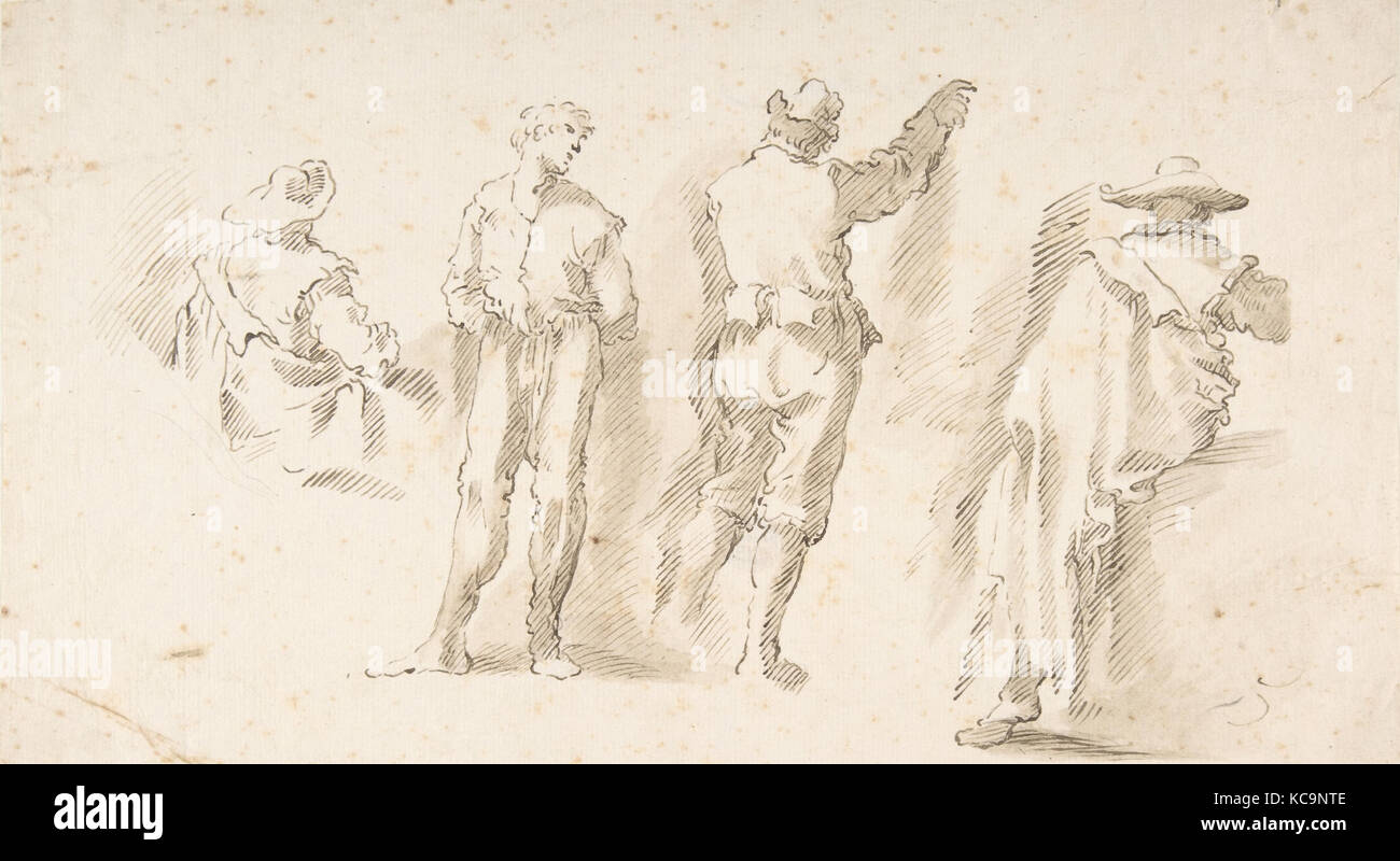 Figure Studies: Two Standing and Two Seated Men, Micco Spadaro, 1609/10 ...