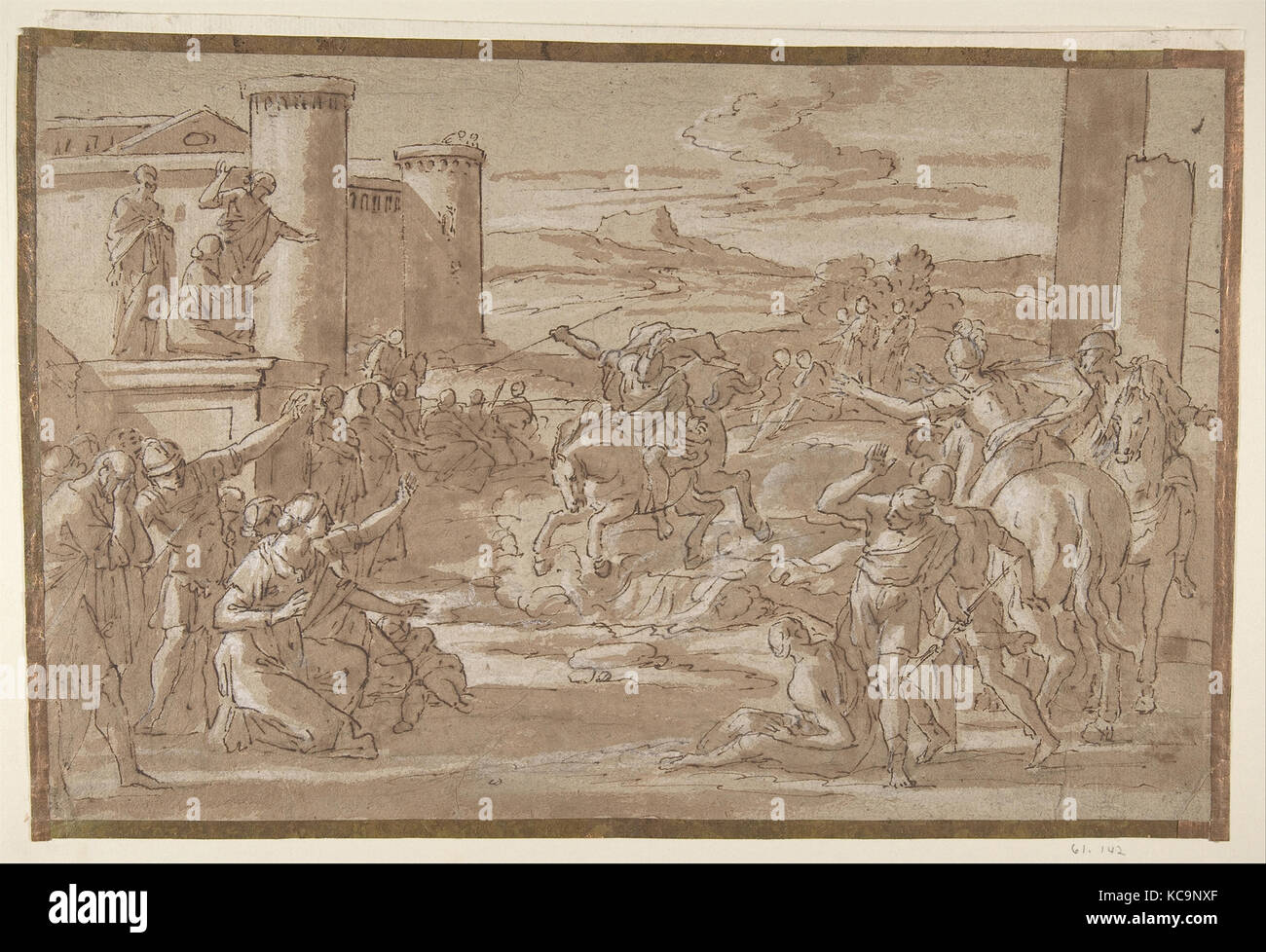 Marcus Curtius Leaping into the Chasm (recto); Study of a Seated ...