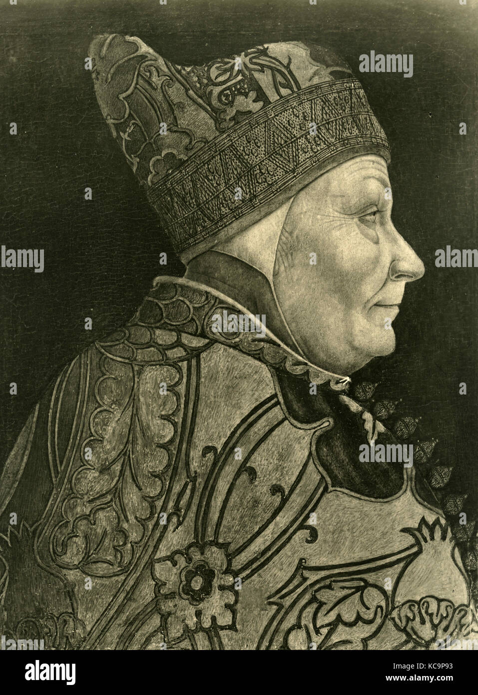Portrait of Doge Francesco Foscari, painting by Gentile Bellini Stock ...