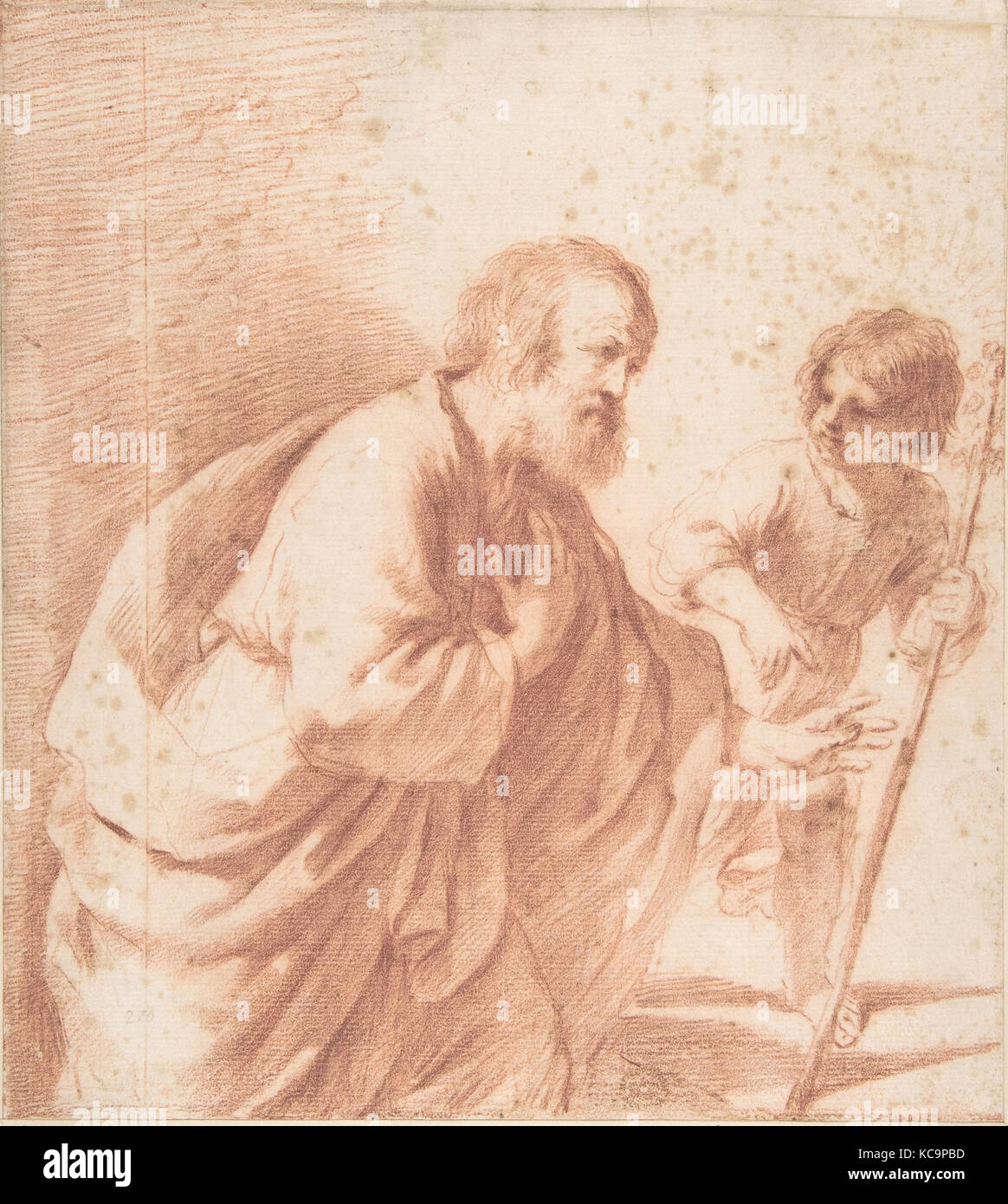 Saint Joseph Seen with his Flowering Staff, which is Held by the Christ ...