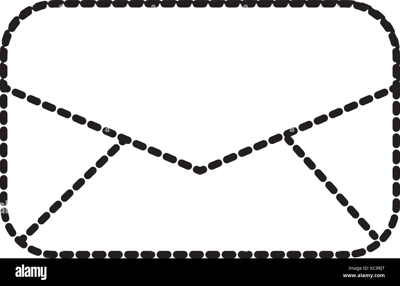 dotted shape e-mail letter typography card icon Stock Vector Image ...