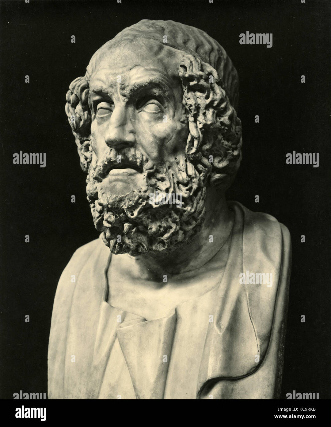 Homer, marble head Stock Photo - Alamy