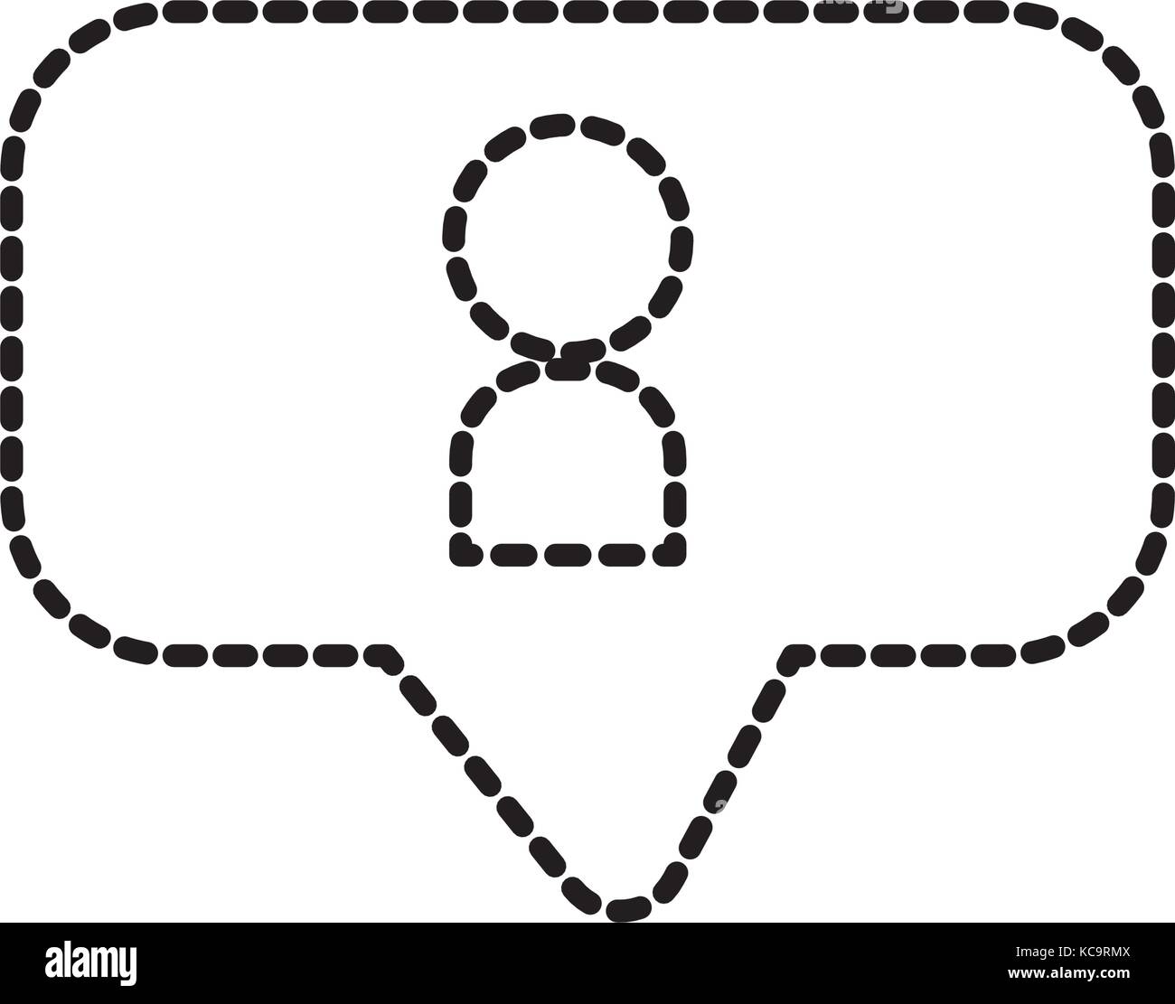 dotted shape chat bubble with user icon inside Stock Vector Image & Art ...