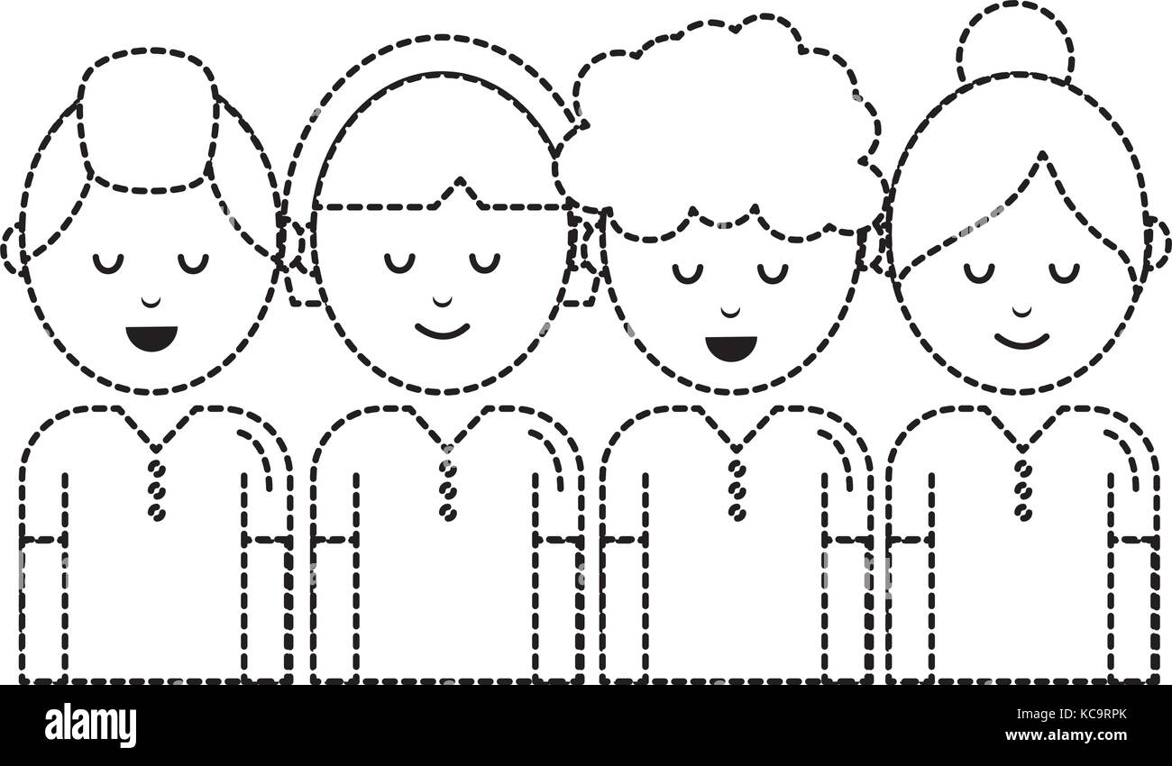 dotted shape people with hairstyle design and clothes Stock Vector ...