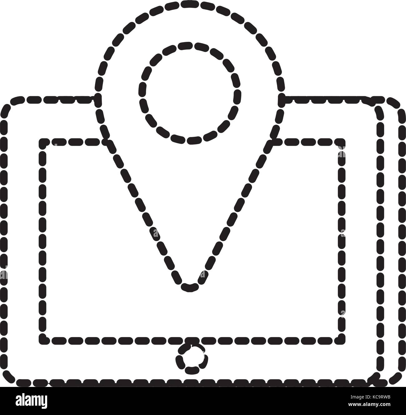 dotted shape tablet technology with location map symbol Stock Vector ...