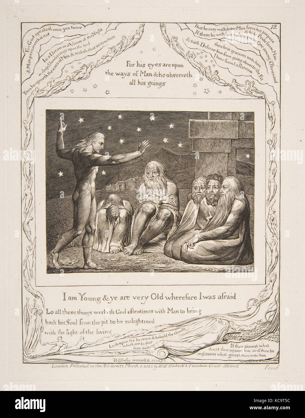 The Wrath of Elihu, from Illustrations of the Book of Job, William ...