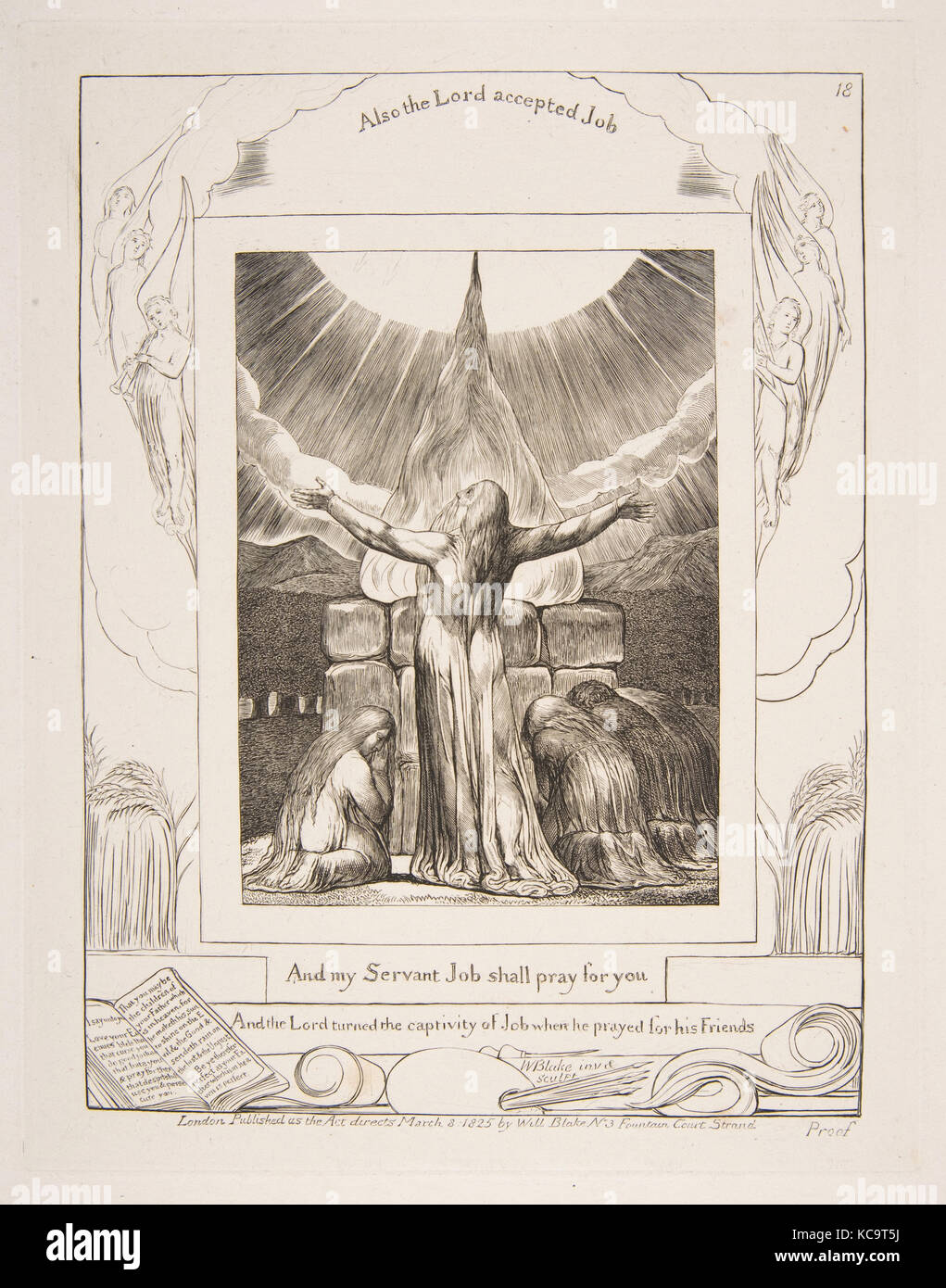 Job's Sacrifice, from Illustrations of the Book of Job, William Blake ...